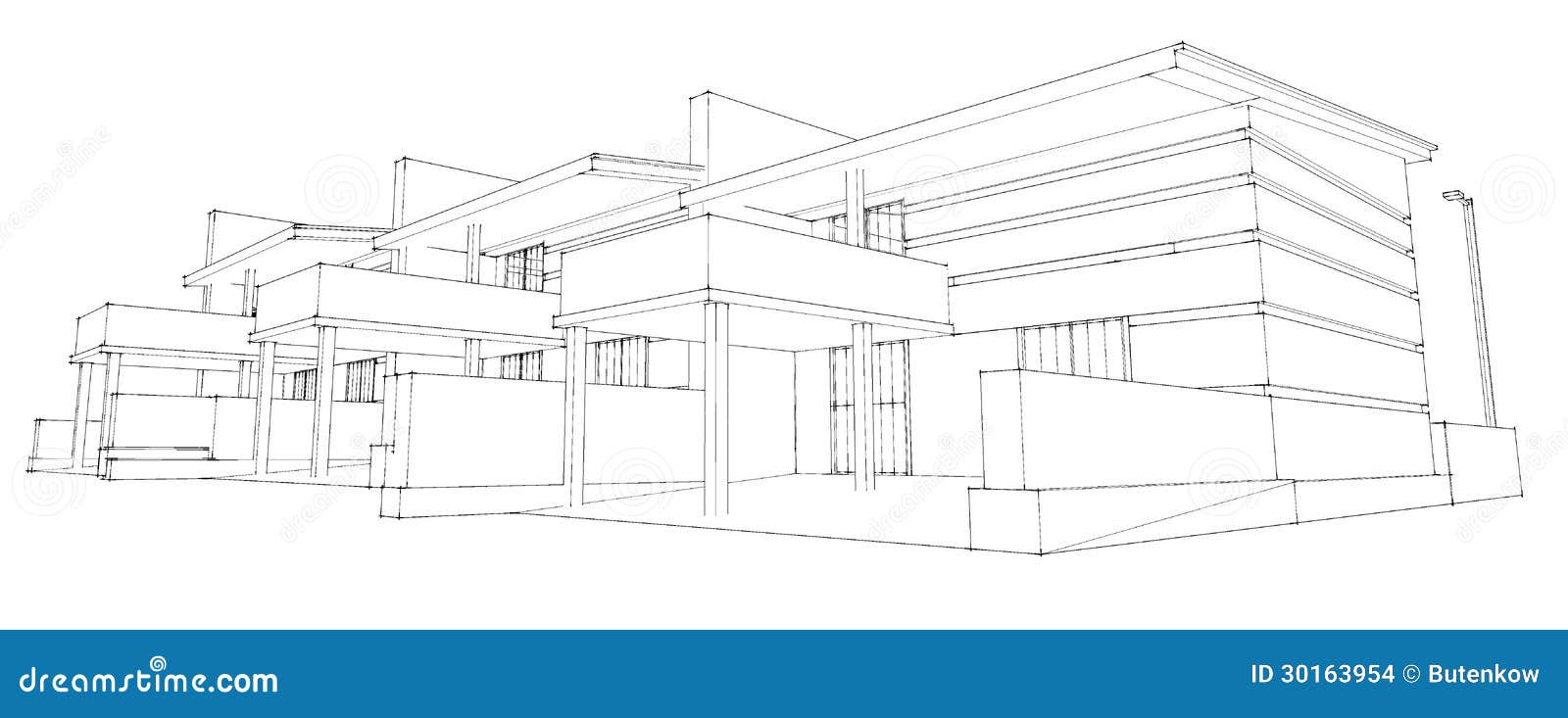 Pencil Sketch of Residential Development Stock Illustration ...