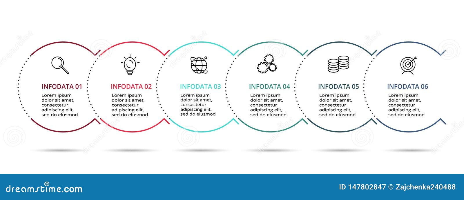 Linear Infographic Design Vector and Marketing Icons for Diagram, Graph ...