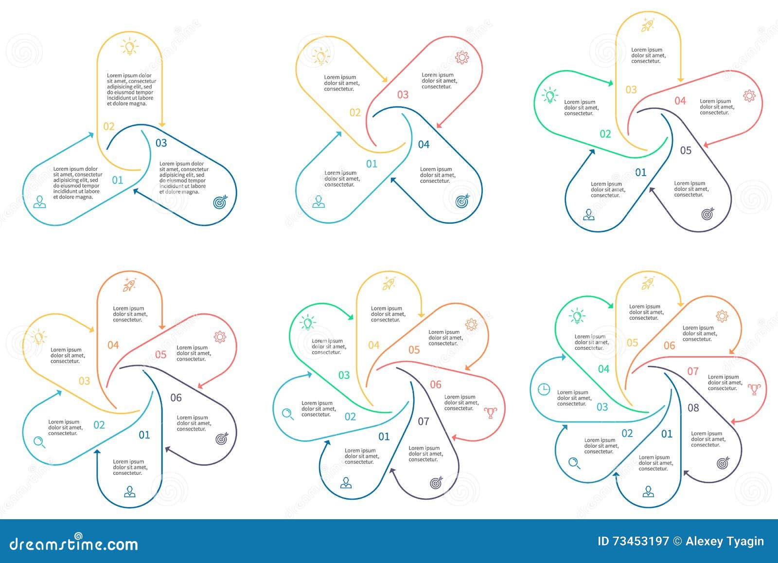 Set Of Linear Infographics Vector Illustration | CartoonDealer.com ...