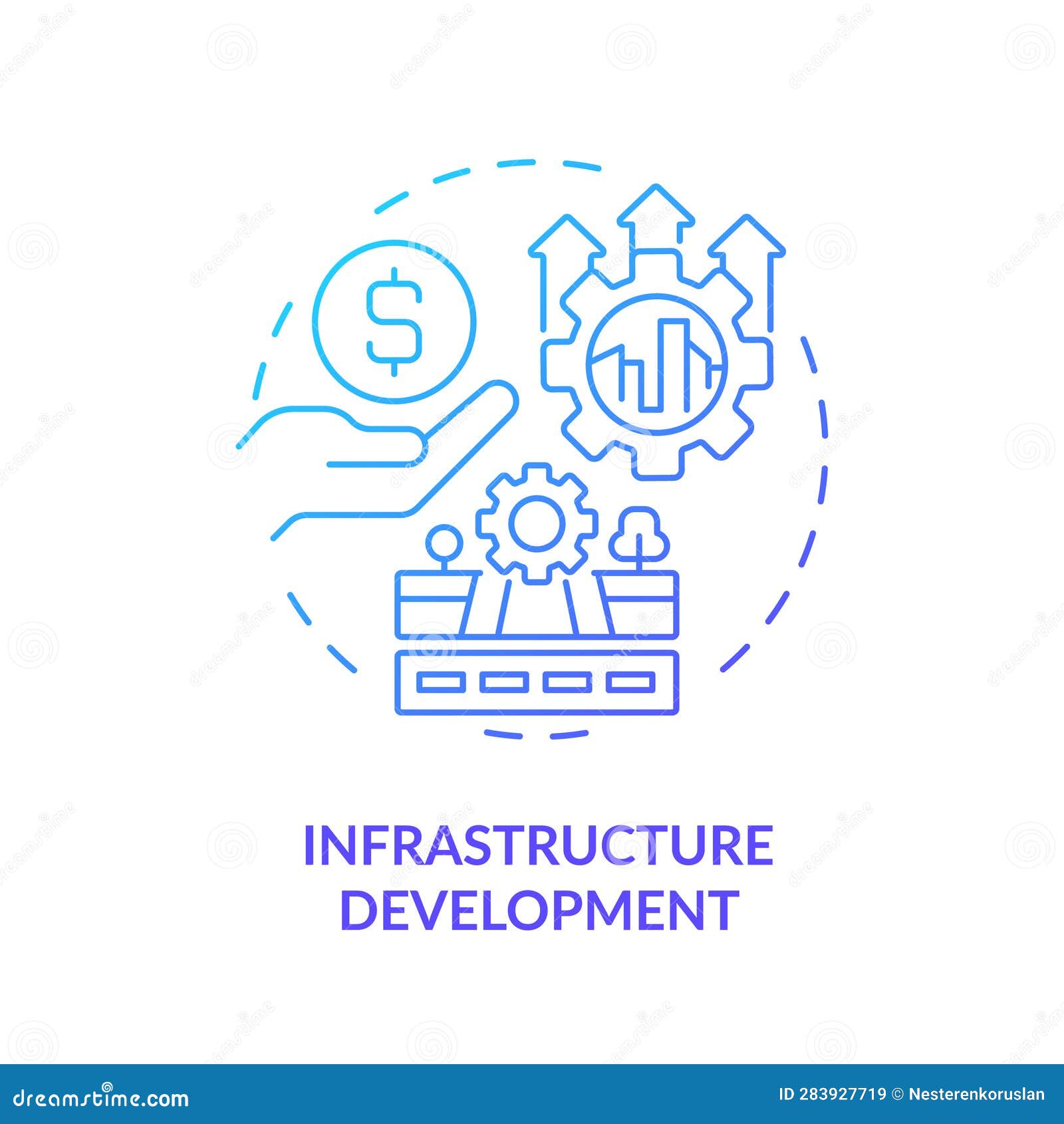 Linear Infrastructure Development Icon FDI Concept Stock Vector ...