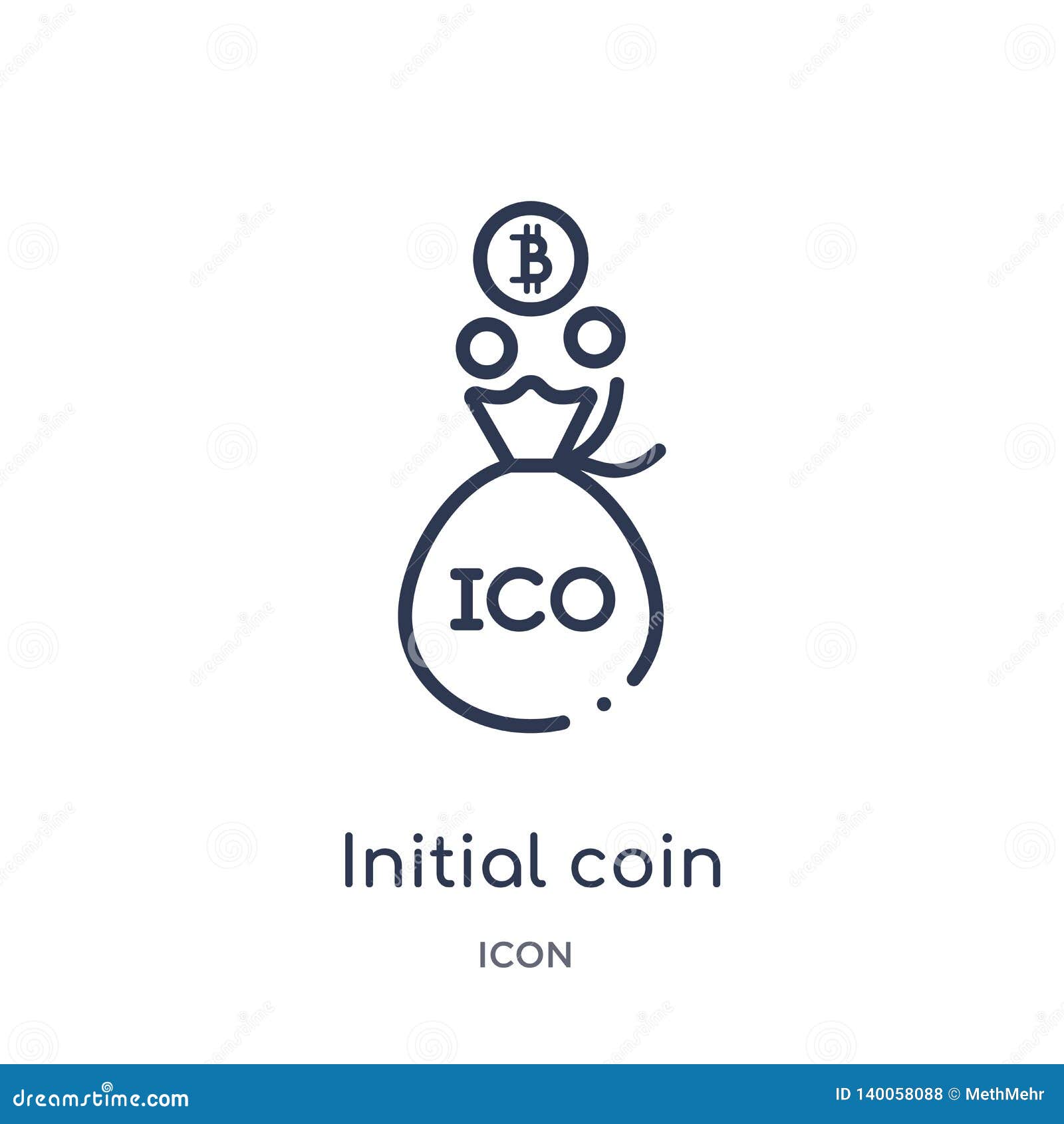 Linear Initial Coin Offering Icon from General Outline Collection. Thin ...