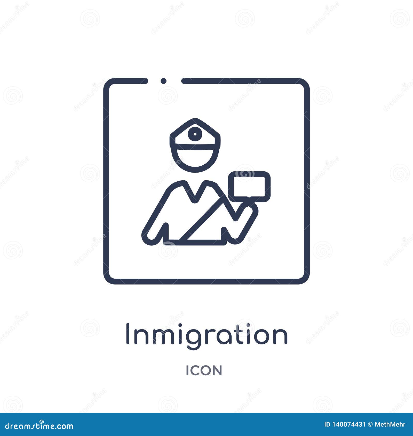 Inmigration Check Point Vector Icon On White Background. Flat Vector ...