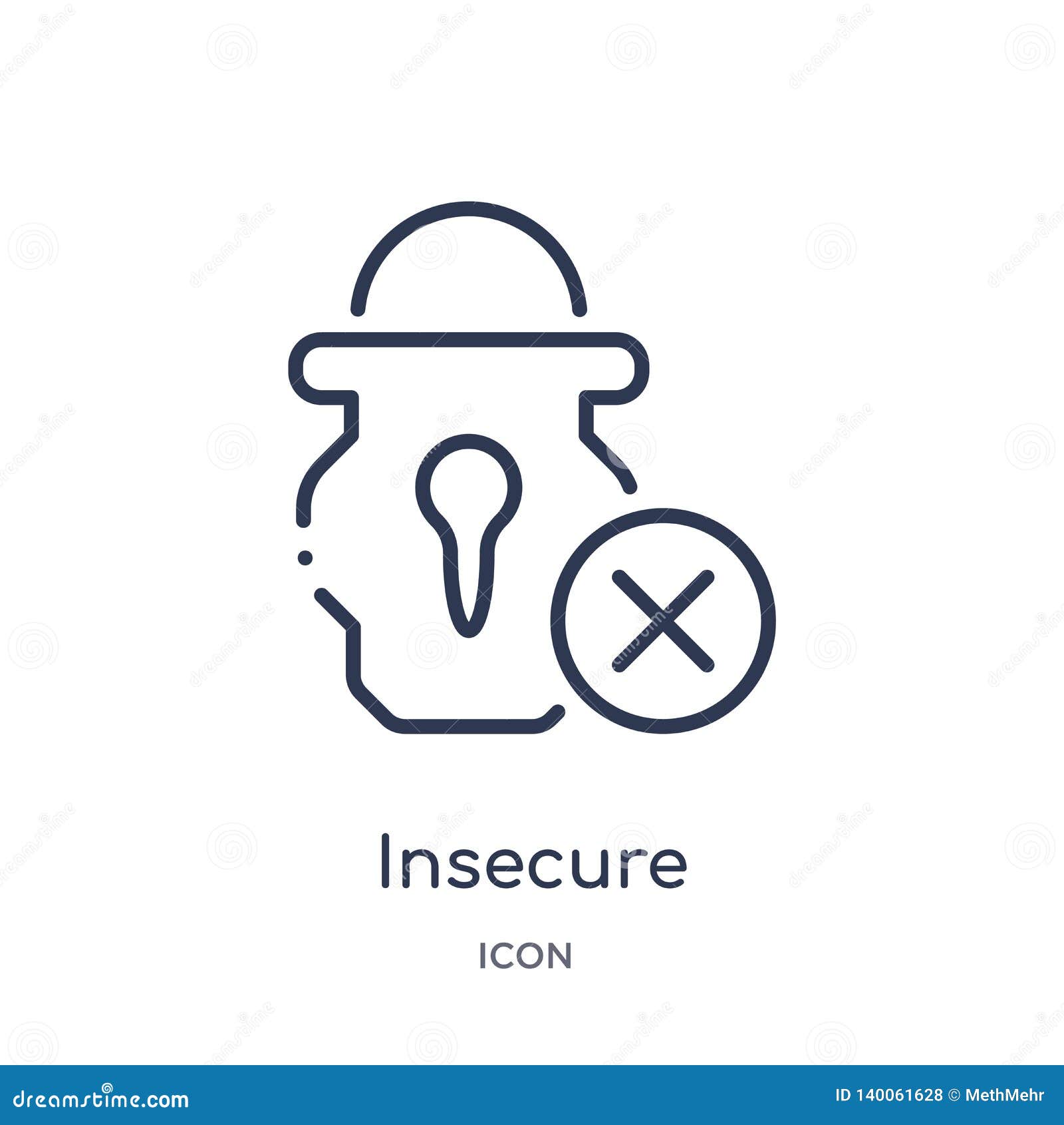 Linear Insecure Icon From Internet Security Outline Collection Thin