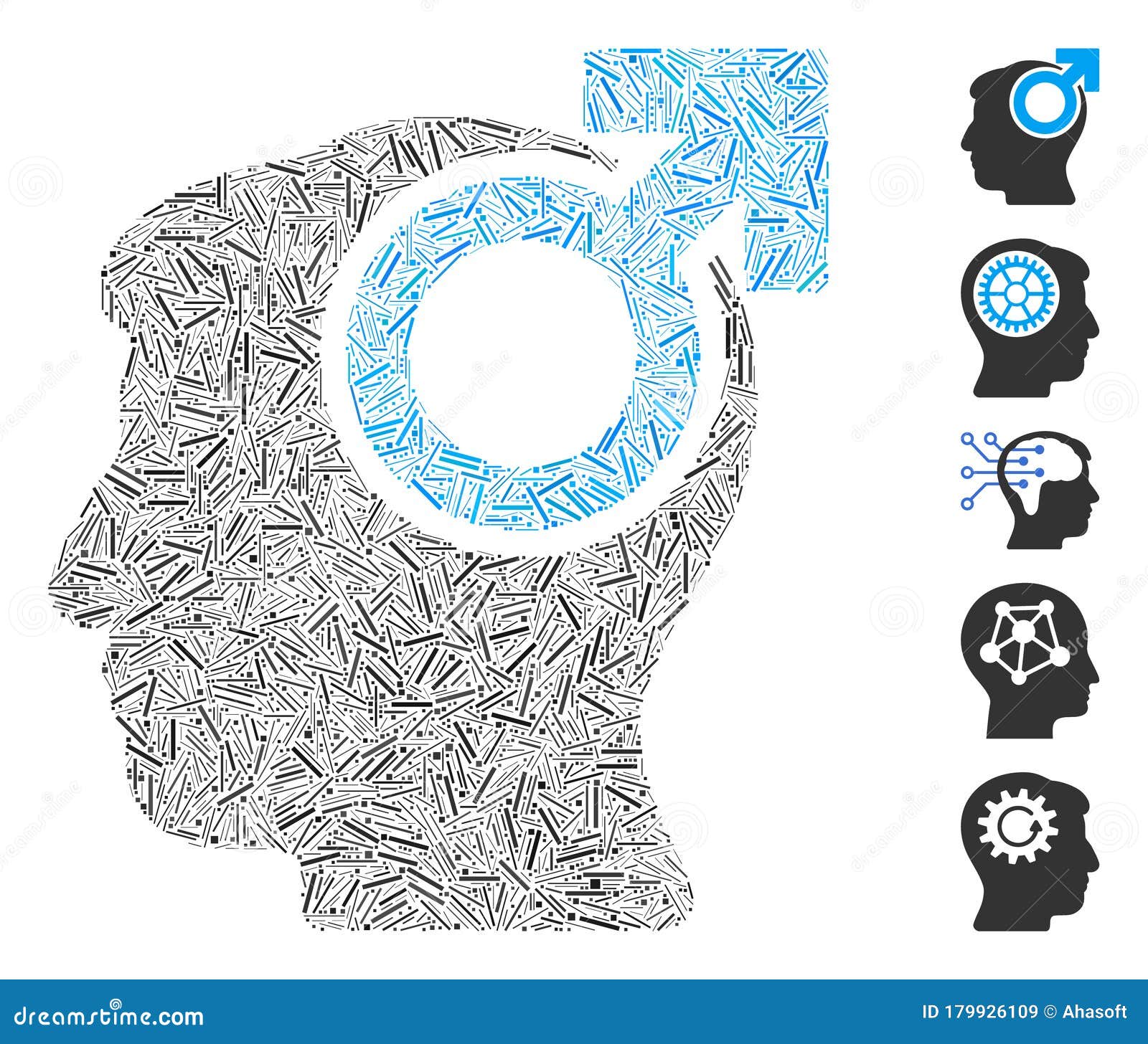 Linear Intellect Potency Icon Vector Mosaic Stock Illustration ...