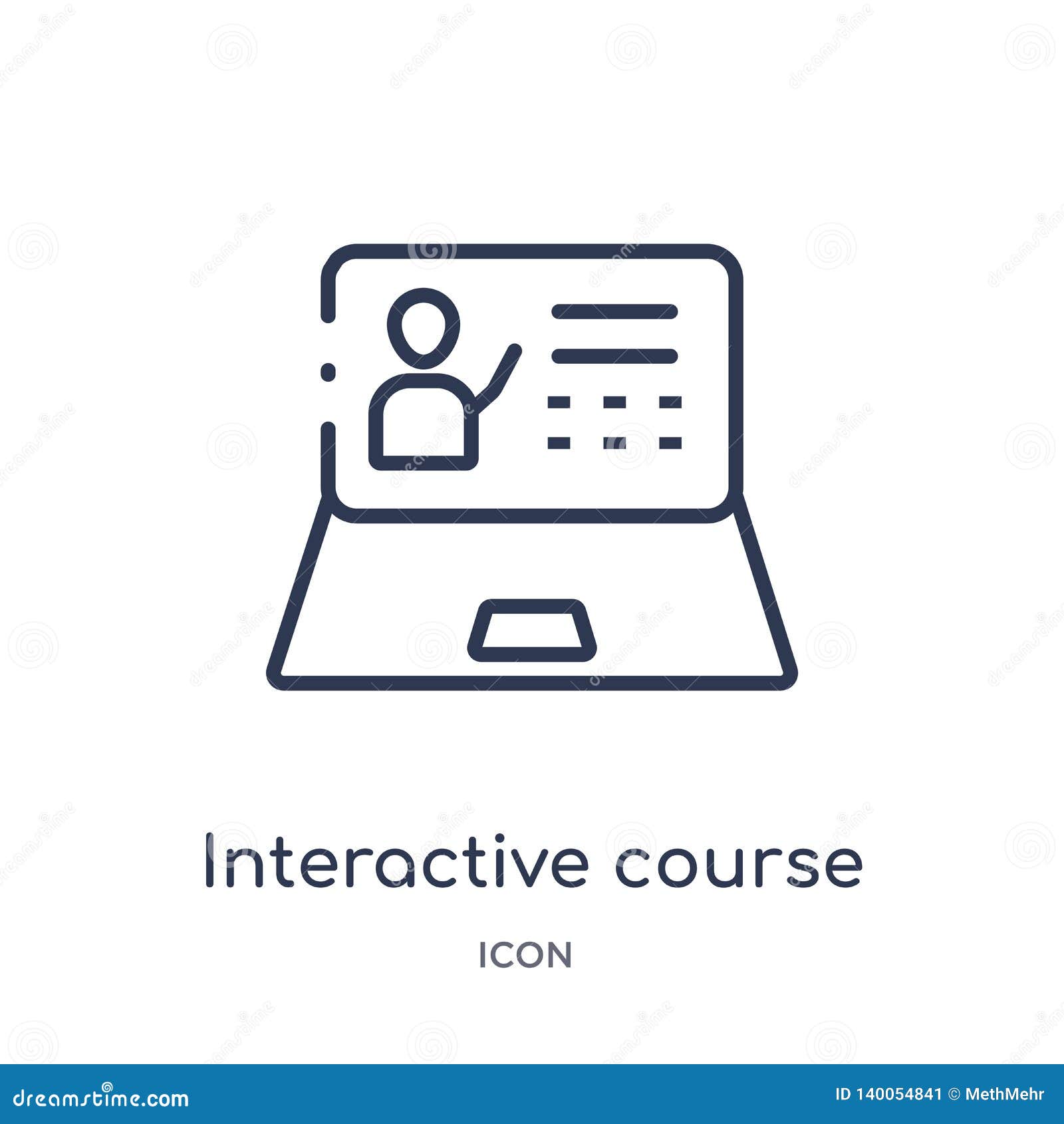 Interactive Course Linear Icon. Modern Outline Interactive Cours Vector ...
