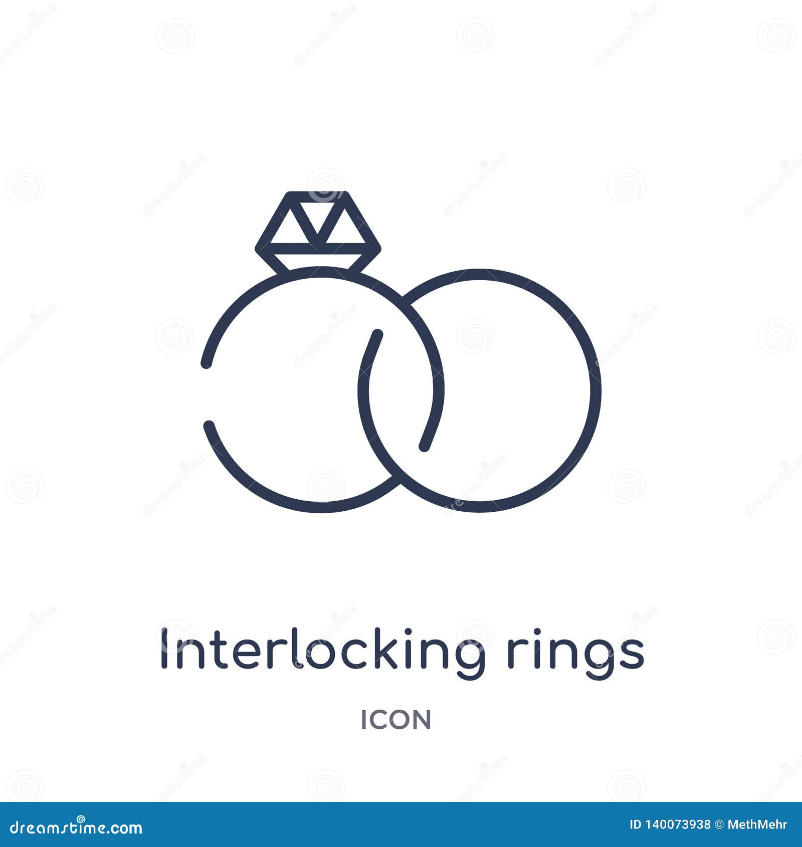 Linear Interlocking Rings Icon from General Outline Collection. Thin ...