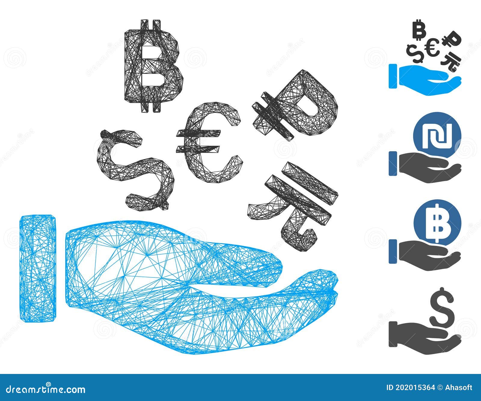 Linear International Investment Hand Vector Mesh Stock Illustration ...