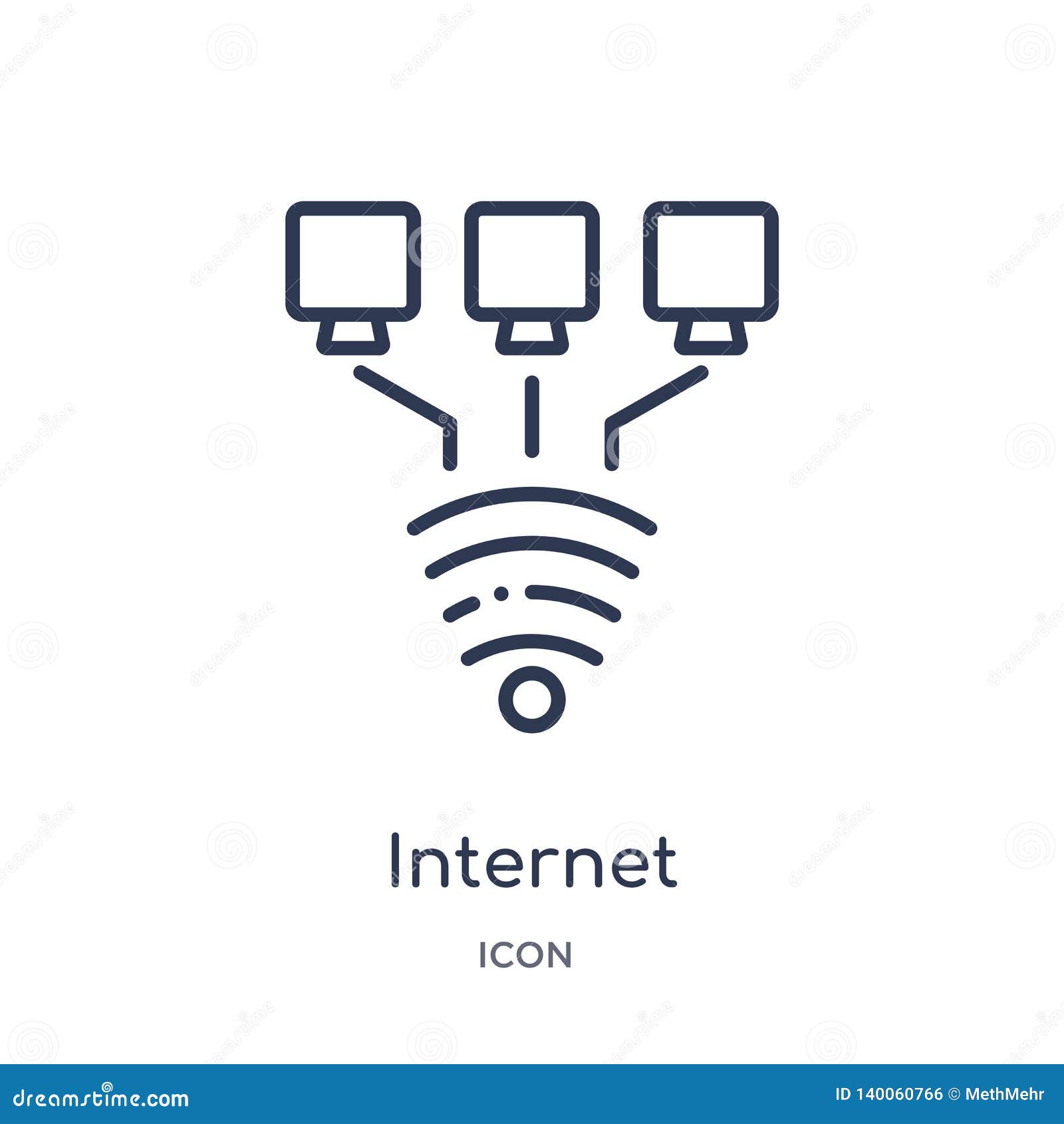 Linear Internet Connection Icon From Internet Security And Networking