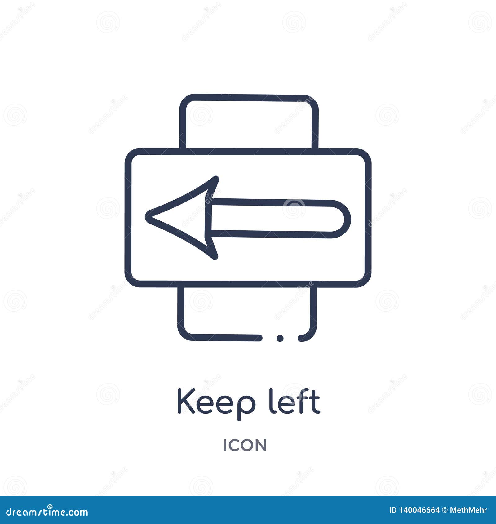 Linear Keep Left Icon from Alert Outline Collection. Thin Line Keep ...