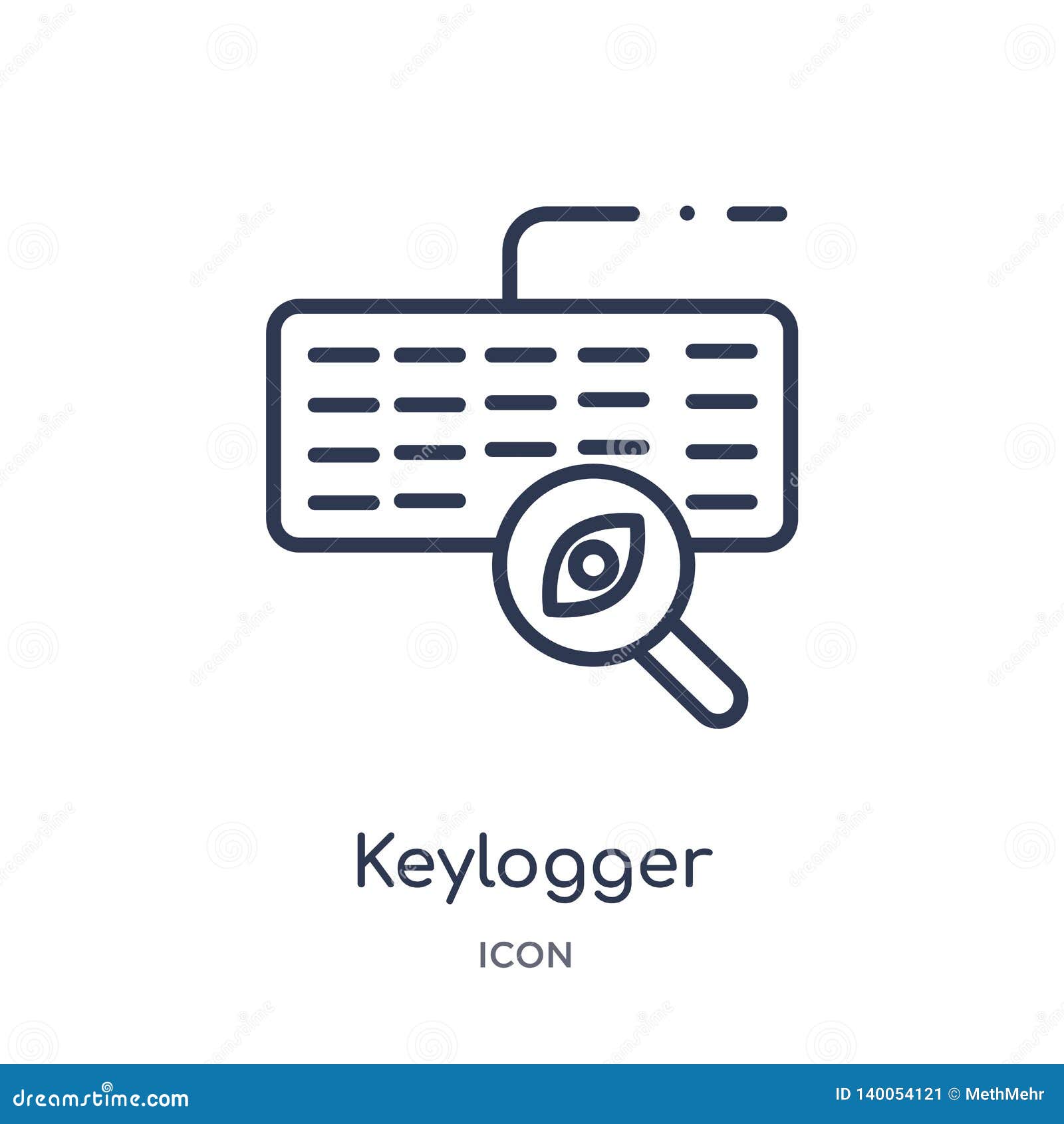 Keylogger Vector Icon Isolated On Transparent Background, Linear ...