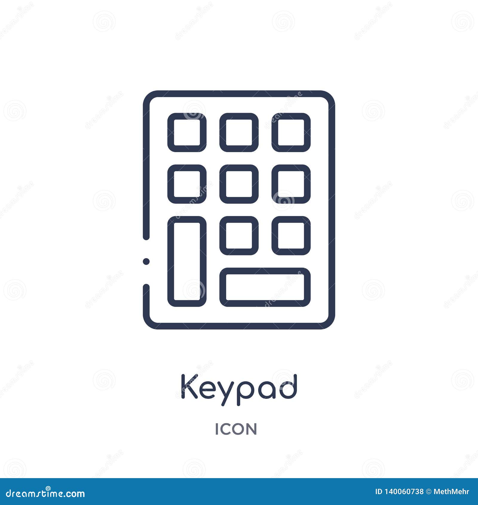 Linear Keypad Icon From Internet Security Outline Collection Thin Line