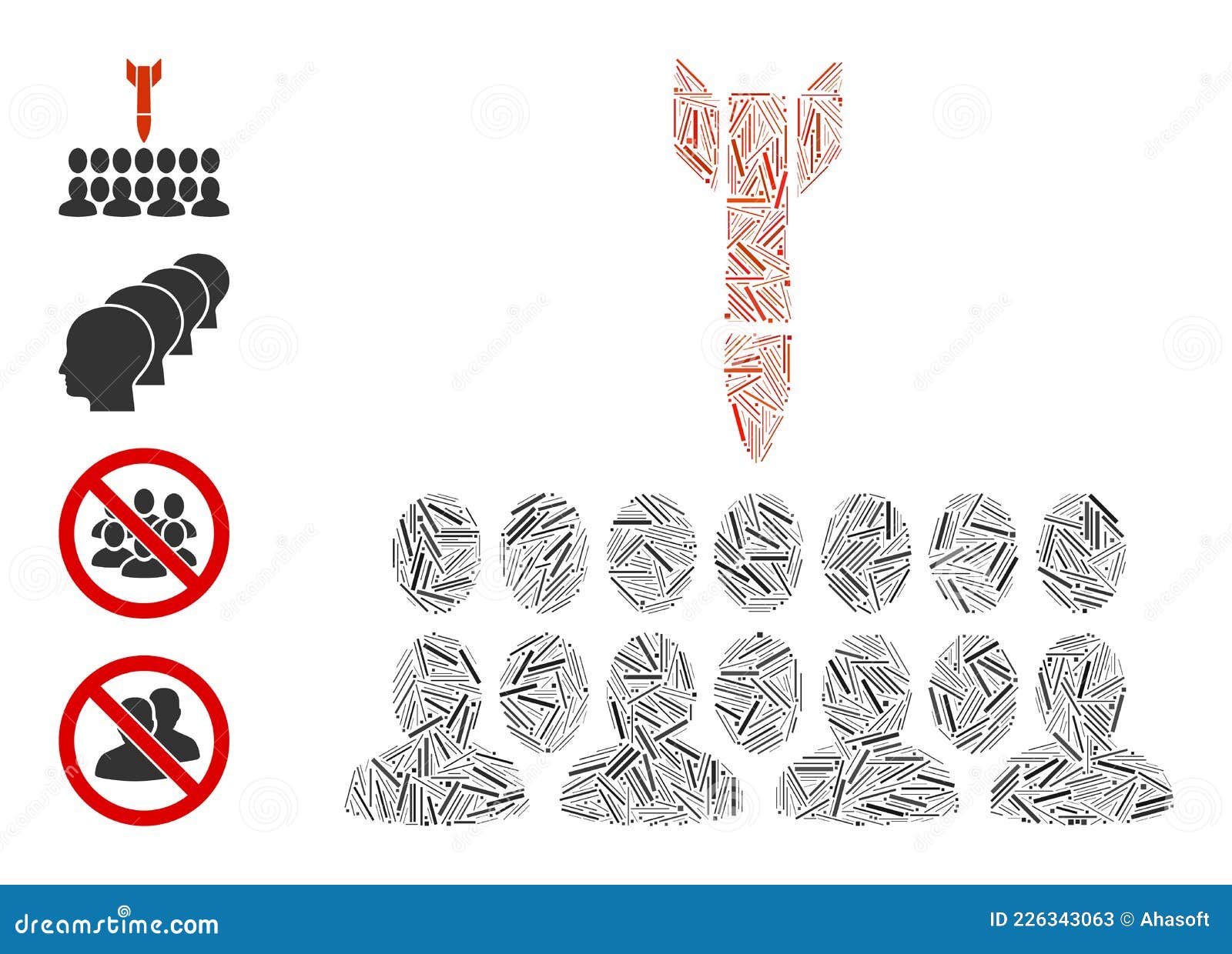 Linear Kill All the People Icon Vector Collage Stock Vector ...