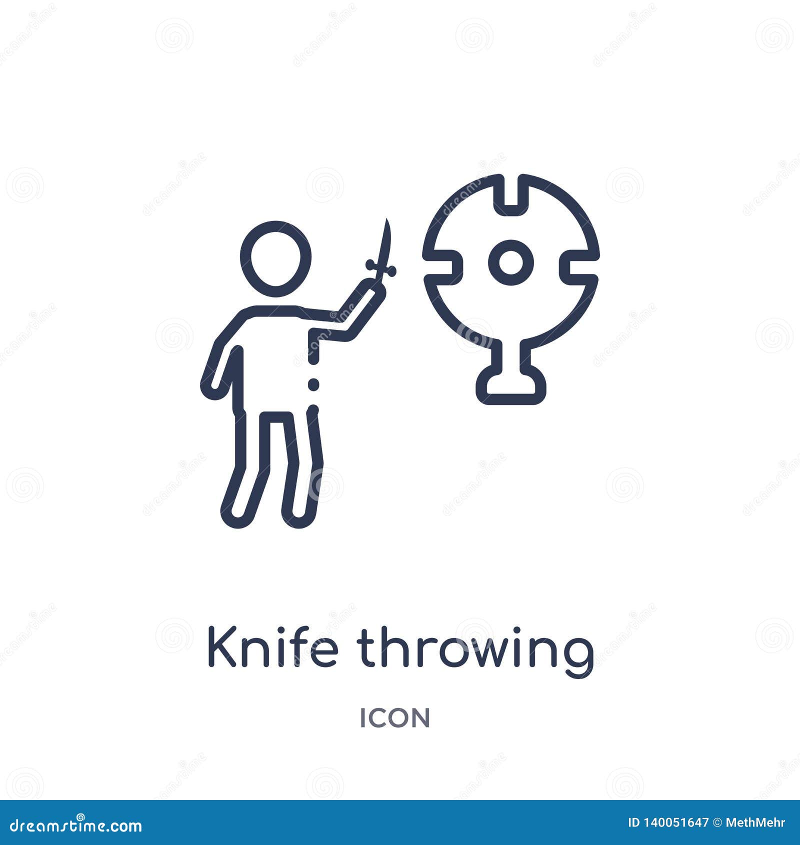 Linear Knife Throwing Icon From Circus Outline Collection. Thin Line ...