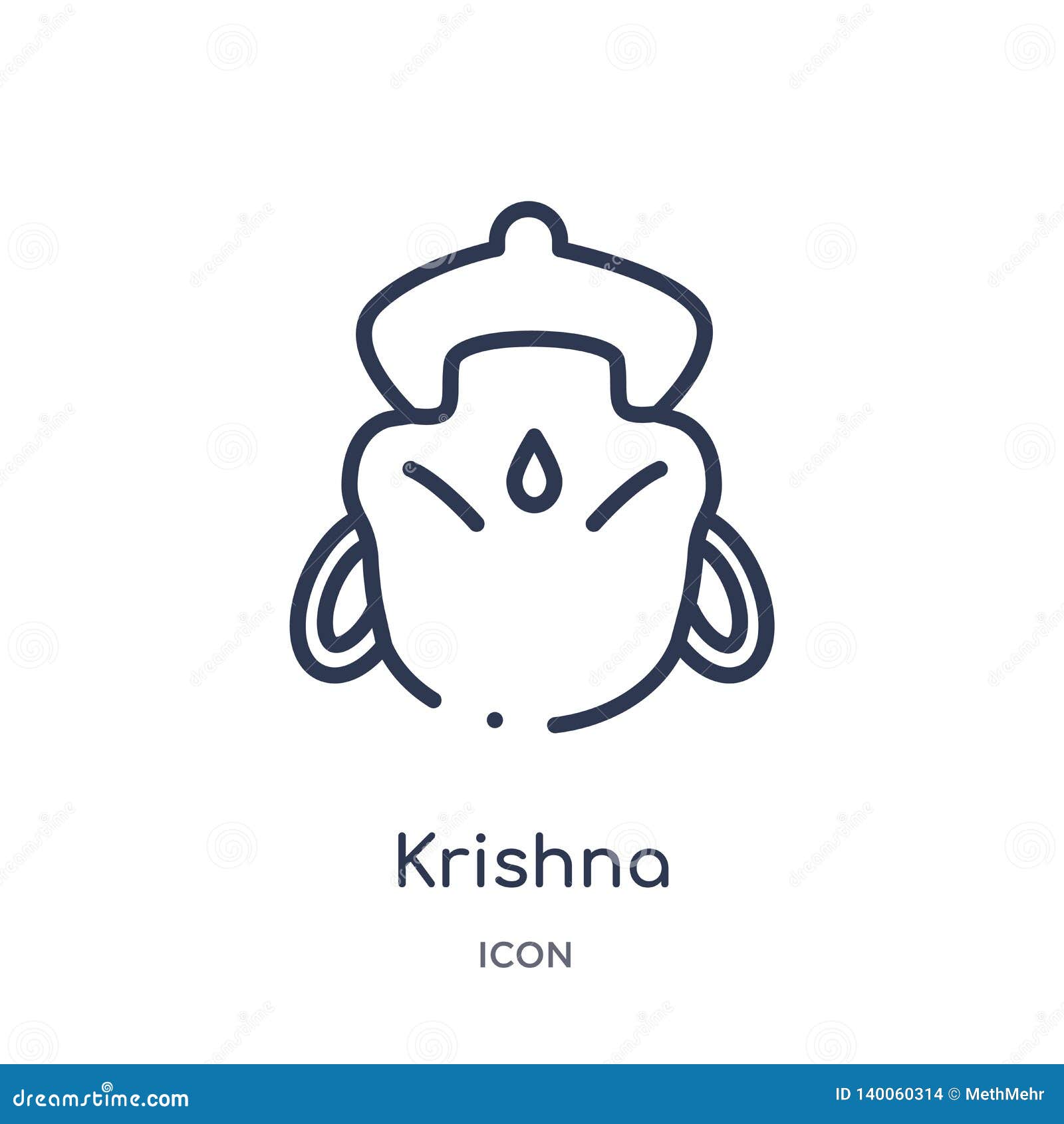 Krishna Icon. Trendy Flat Vector Krishna Icon On White Background From ...