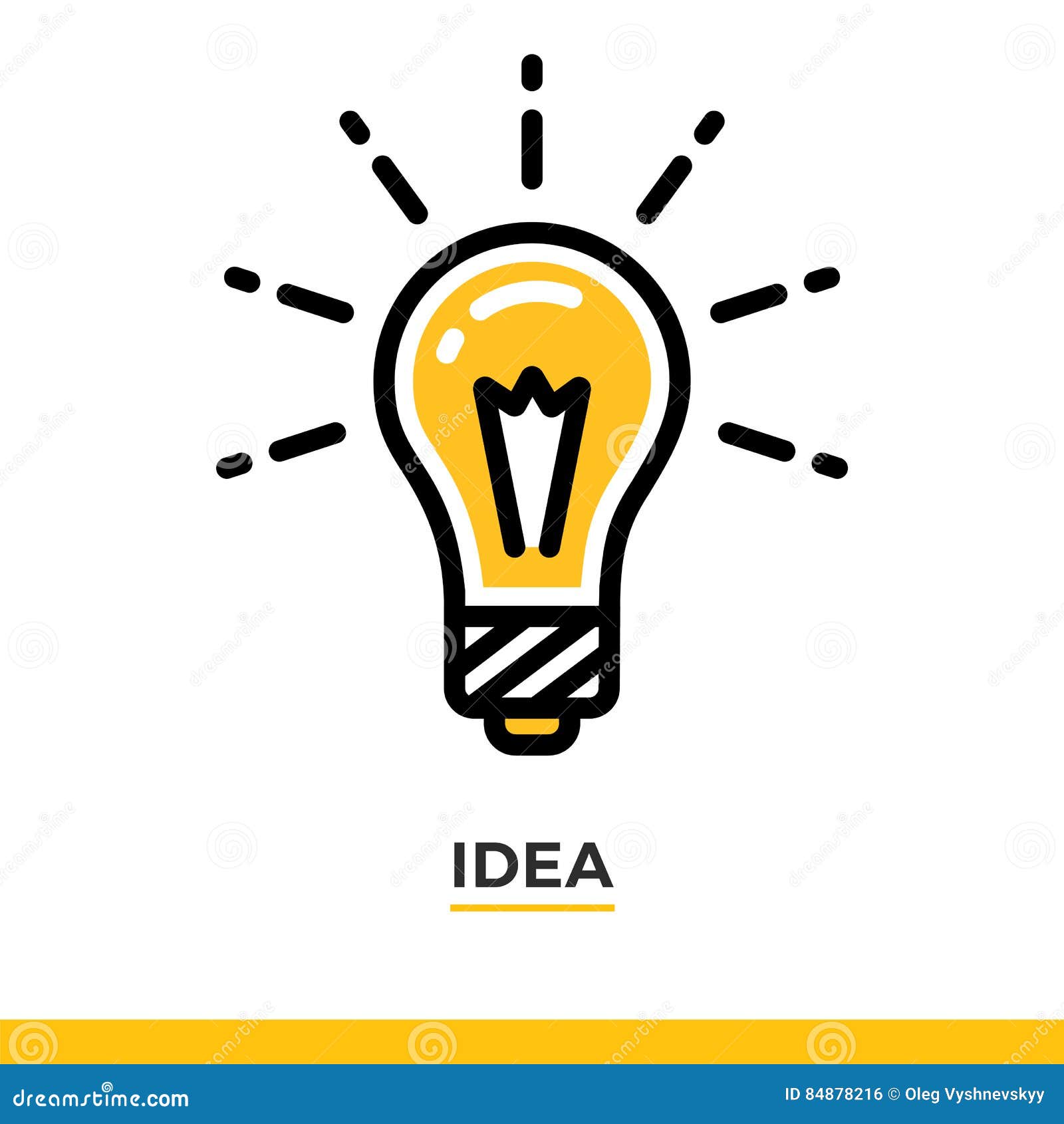 Linear Lamp Icon. Pictogram in Outline Style on White. Vector Modern ...