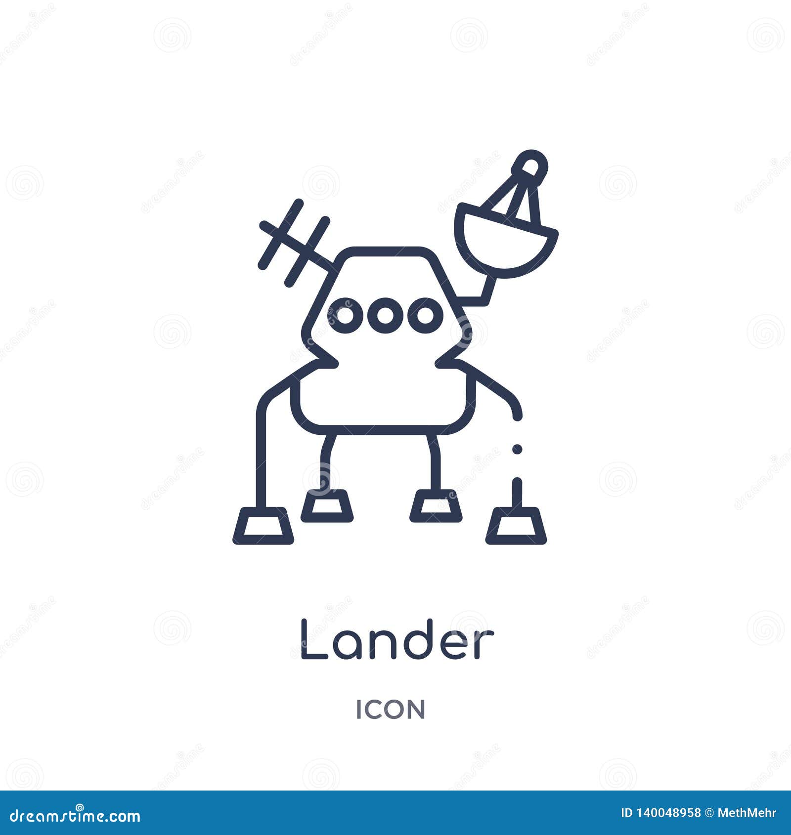 Linear Lander Icon from Astronomy Outline Collection. Thin Line Lander ...