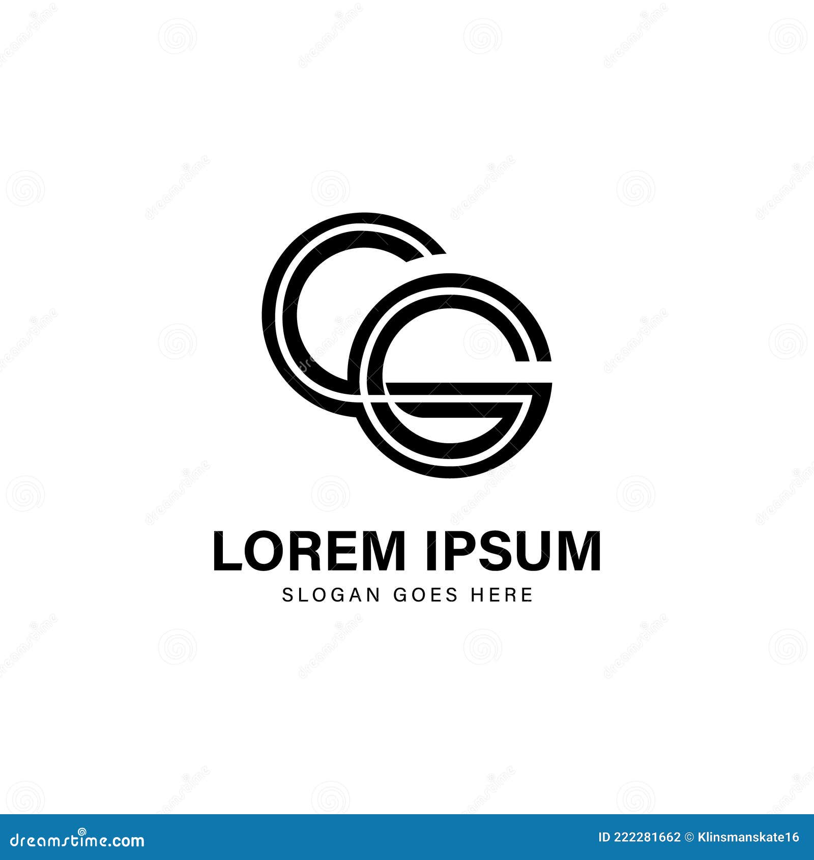 Linear Letter Mark Cg Logo Design Vector Isolated | CartoonDealer.com ...