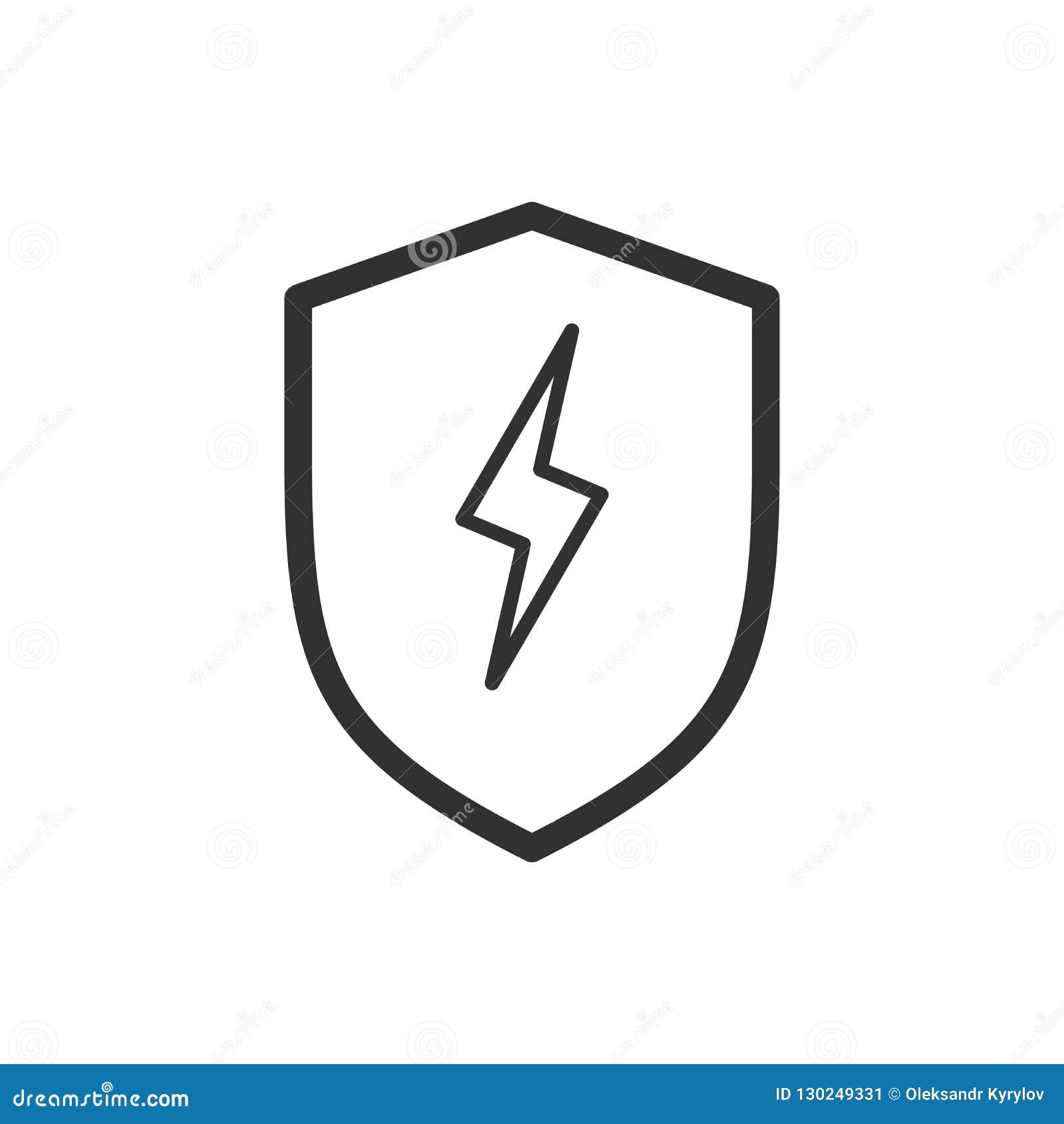 Linear Lightning and Shield Symbol Protect Vector Logo Template Icon ...