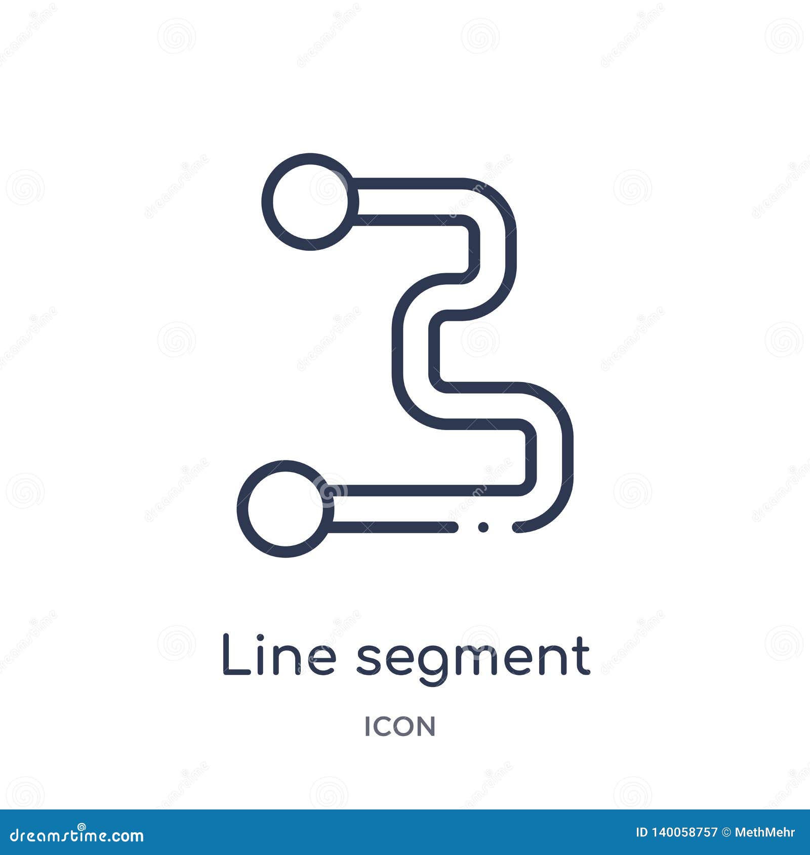 Linear Line Segment Icon From Geometry Outline Collection. Thin Line ...