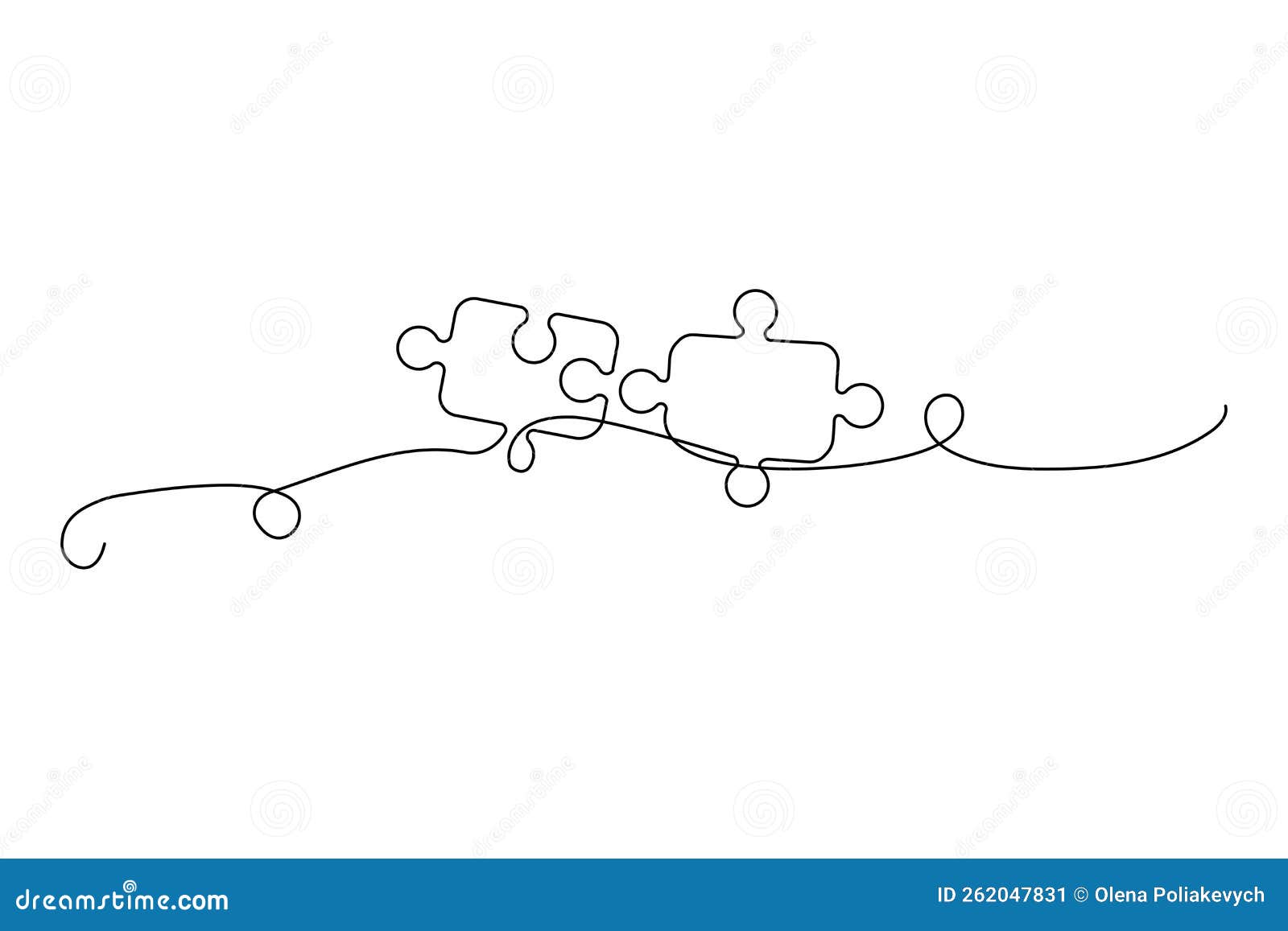 Linear Linepuzzles for Game Design. Single Line. Jigsaw Puzzle. Vector ...