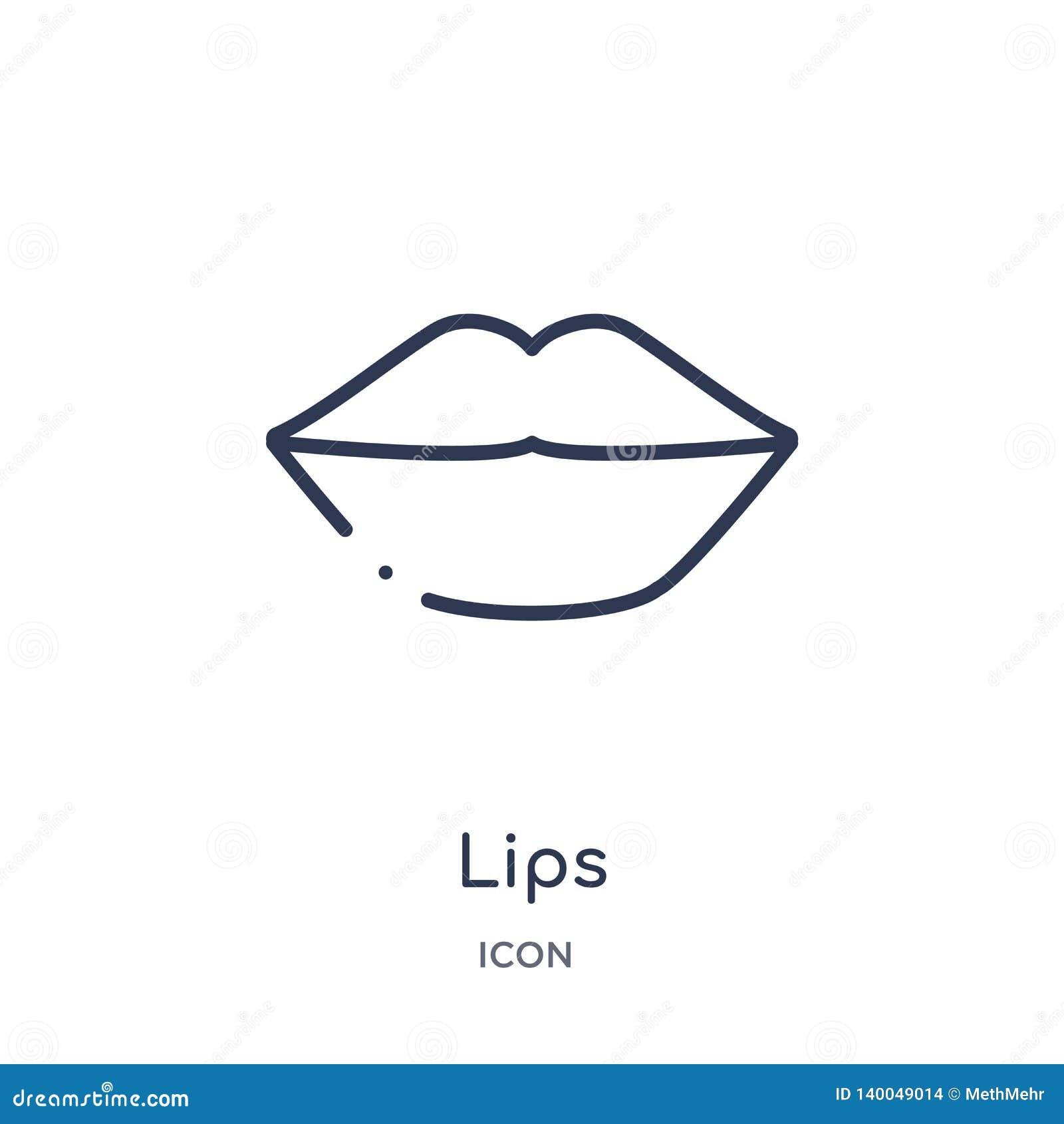 Linear Lips Icon from Beauty Outline Collection. Thin Line Lips Vector ...