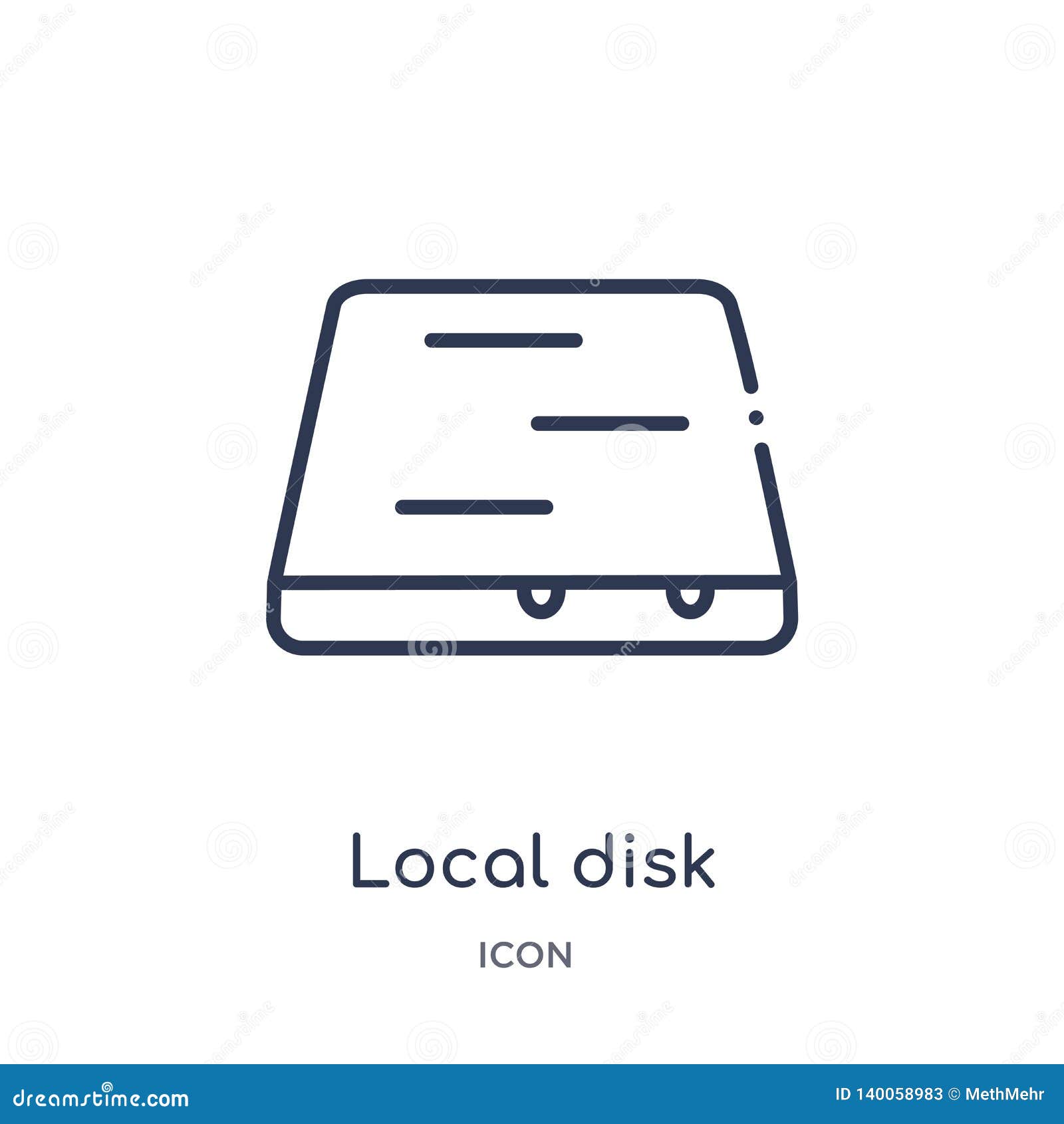 Linear Local Disk Icon from Hardware Outline Collection. Thin Line ...