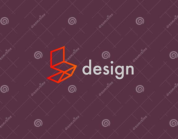 Linear Logo Chair Geometric Shape Gradient for Studio Interior Stock ...