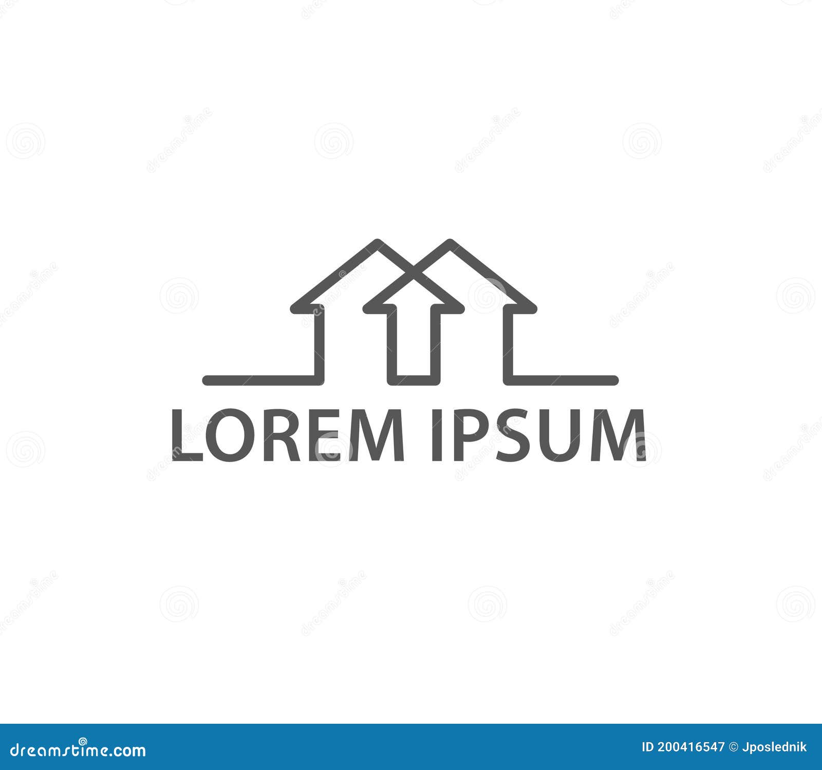 Linear Logo Depicting a Building Constructed of Vertical Arrows Stock ...