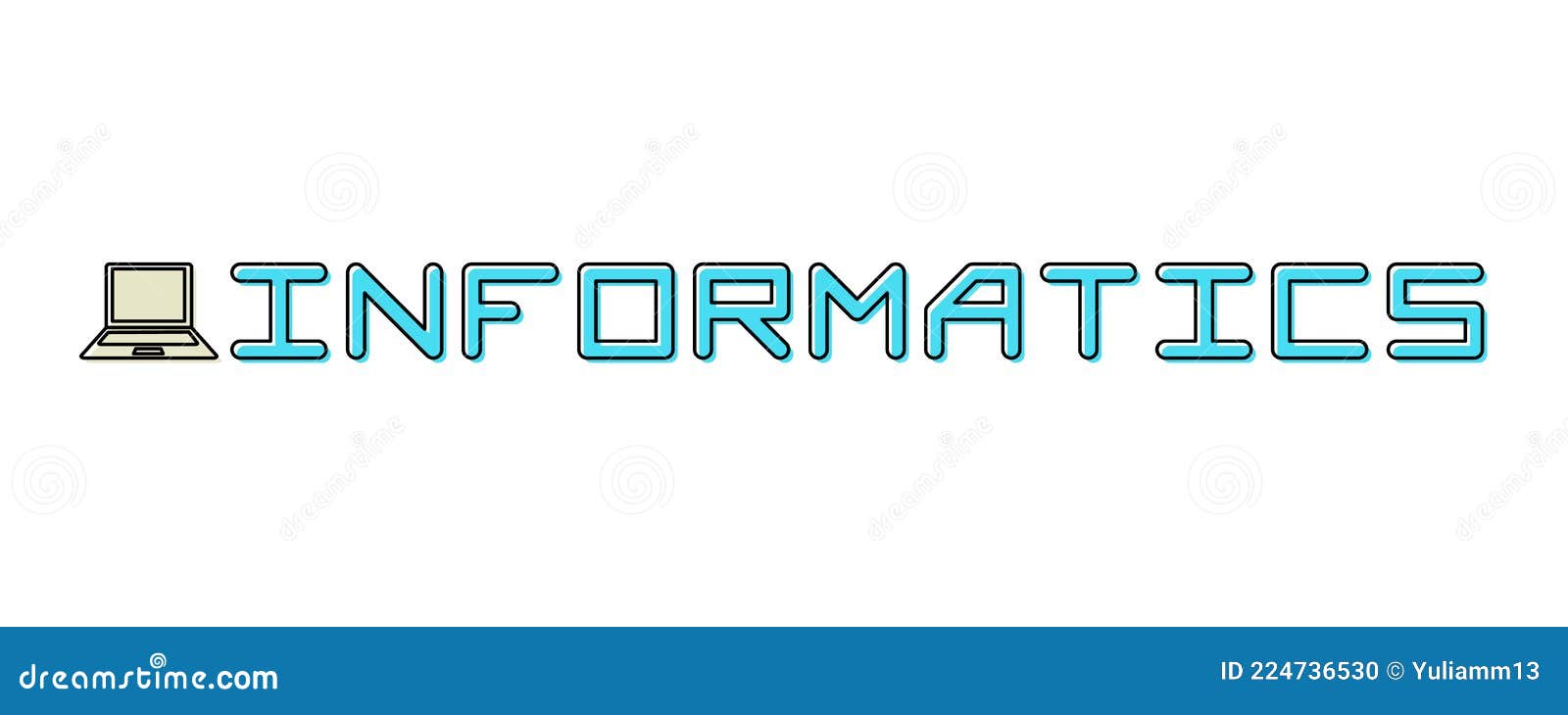 Linear Logo for Informatics. Laptop Icon and Text Stock Vector ...