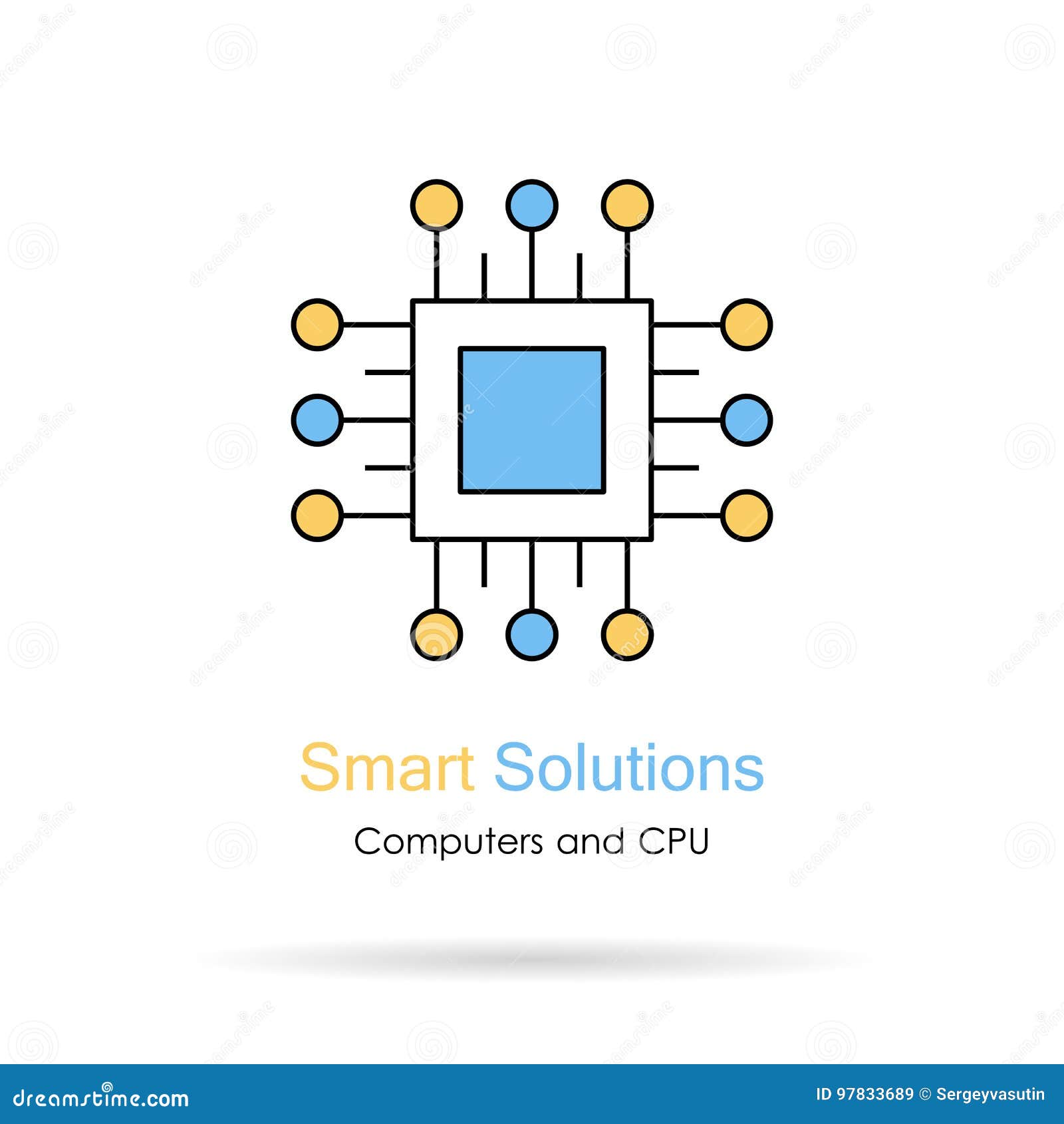 Linear Logo - Smart Solutions Stock Illustration - Illustration of line ...
