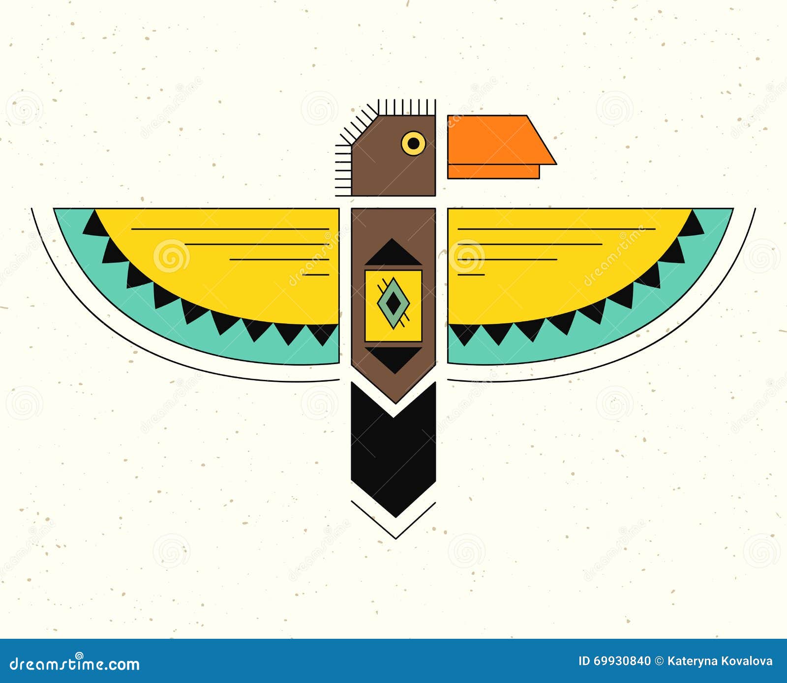 Linear logo thunderbird. stock vector. Illustration of mayan - 69930840