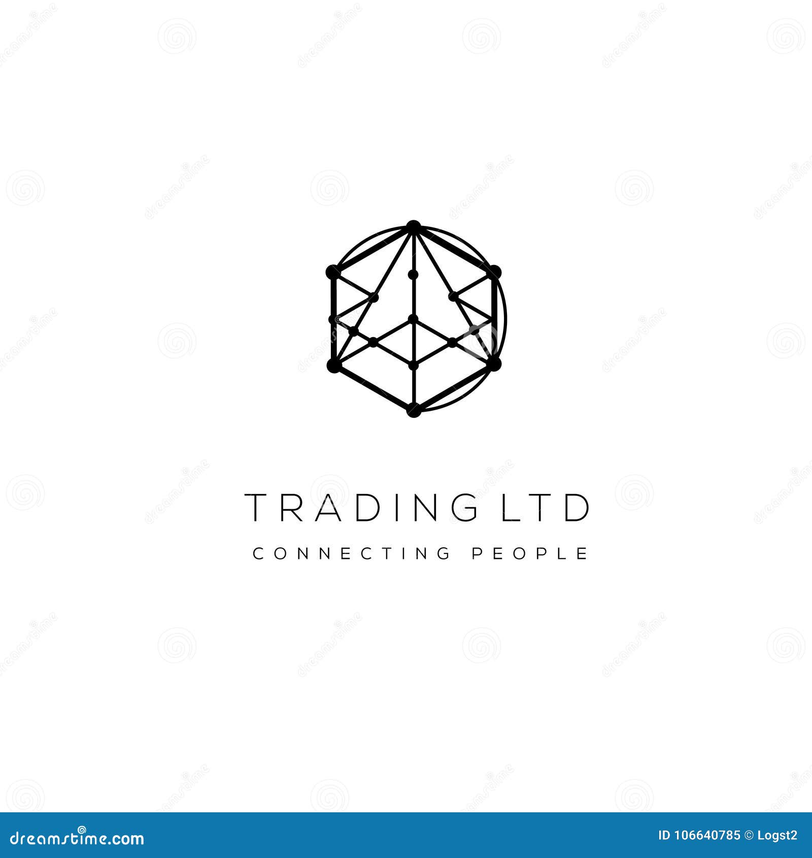 Linear Logo Vector in Form of a Geometric Construction Stock Vector ...