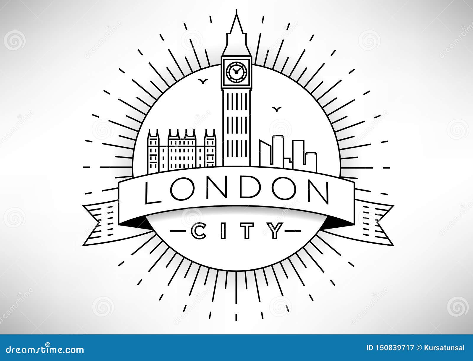 Linear London Skyline Vector Icon Design Stock Vector - Illustration of ...