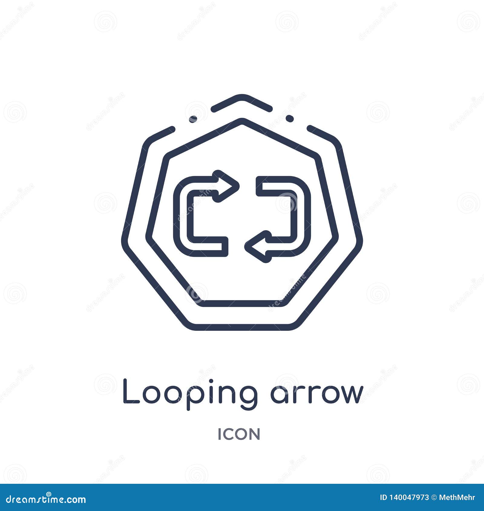 Linear Looping Arrow Icon from Arrows Outline Collection. Thin Line ... Linear Looping Arrow Icon from Arrows Outline Collection. Thin Line ...