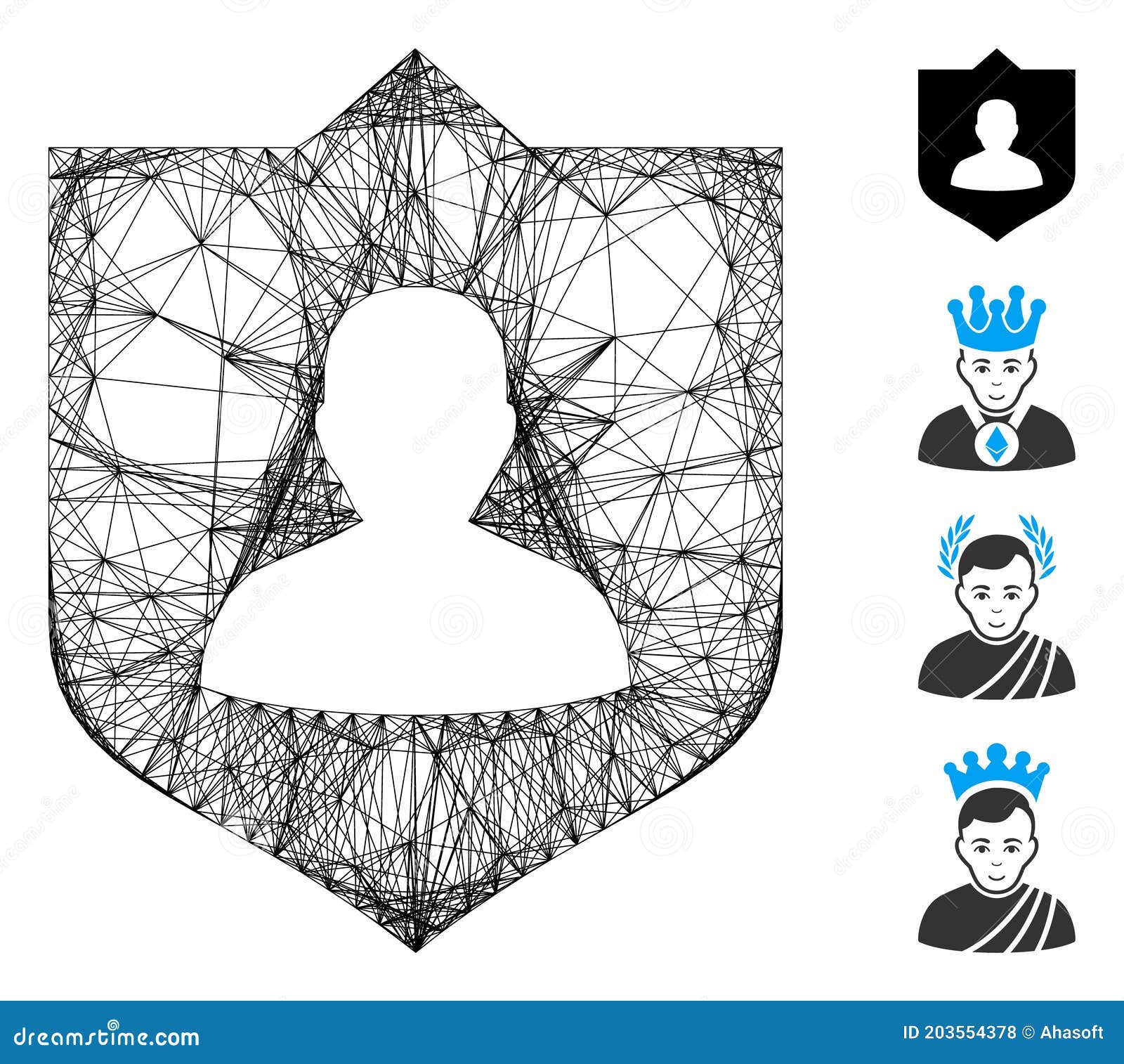 Linear Lord Shield Vector Mesh Stock Illustration - Illustration of ...