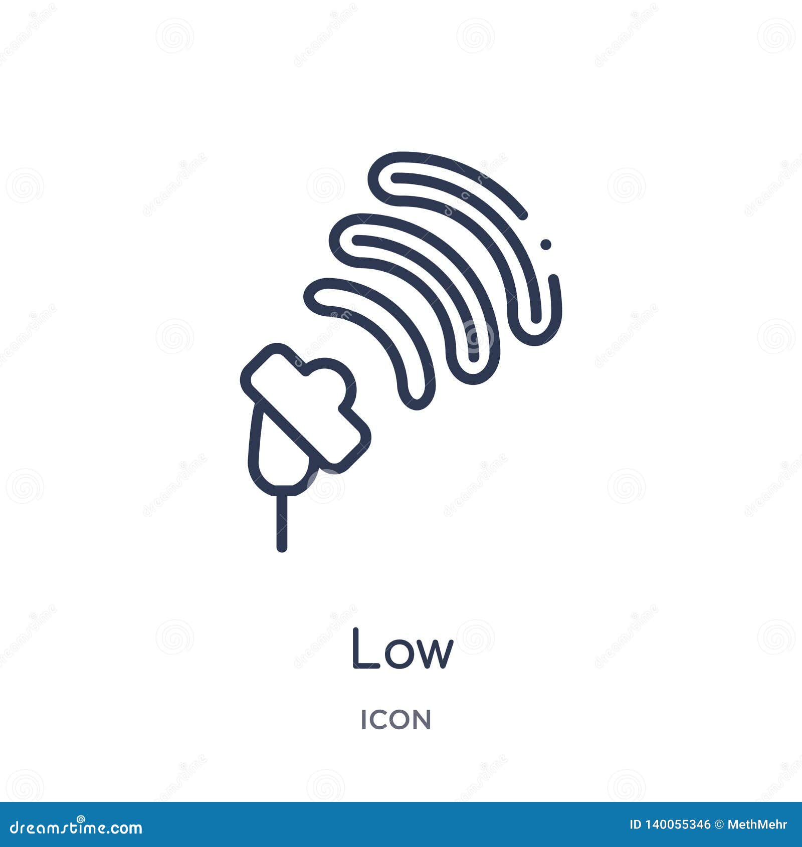 Linear Low Icon from Electrian Connections Outline Collection. Thin ...