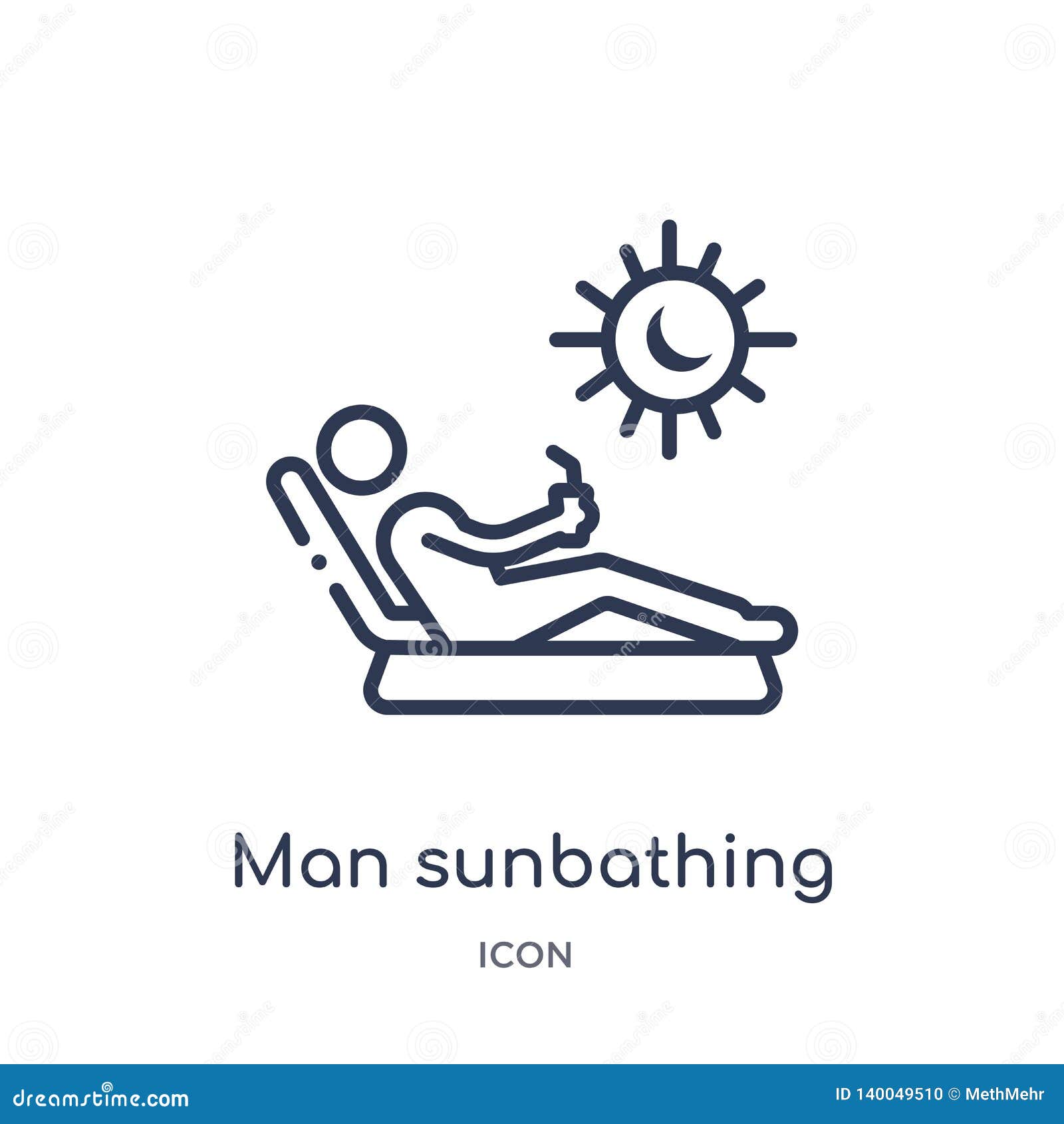 Linear Sunbathing Icon From Holidays Outline Collection. Thin Line ...