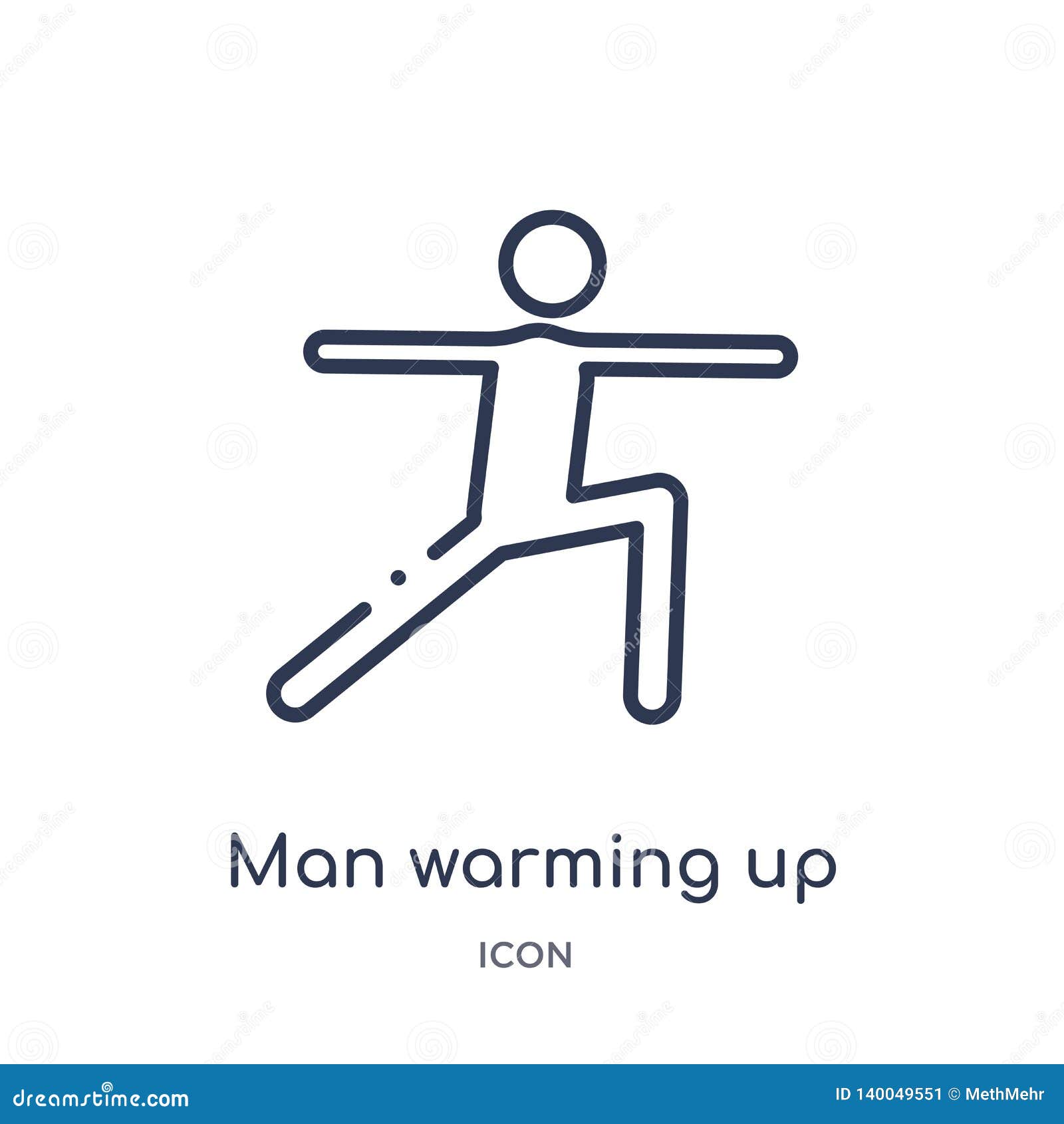 Linear Man Warming Up Icon From Behavior Outline Collection. Thin Line ...