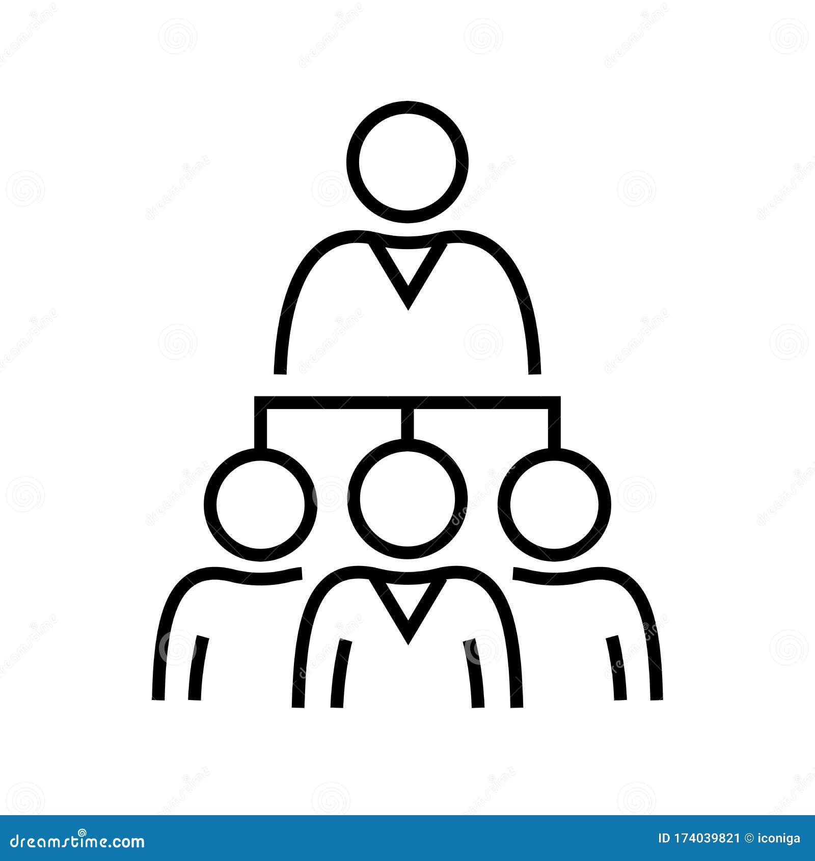 Linear Management Structure Line Icon, Concept Sign, Outline Vector ...