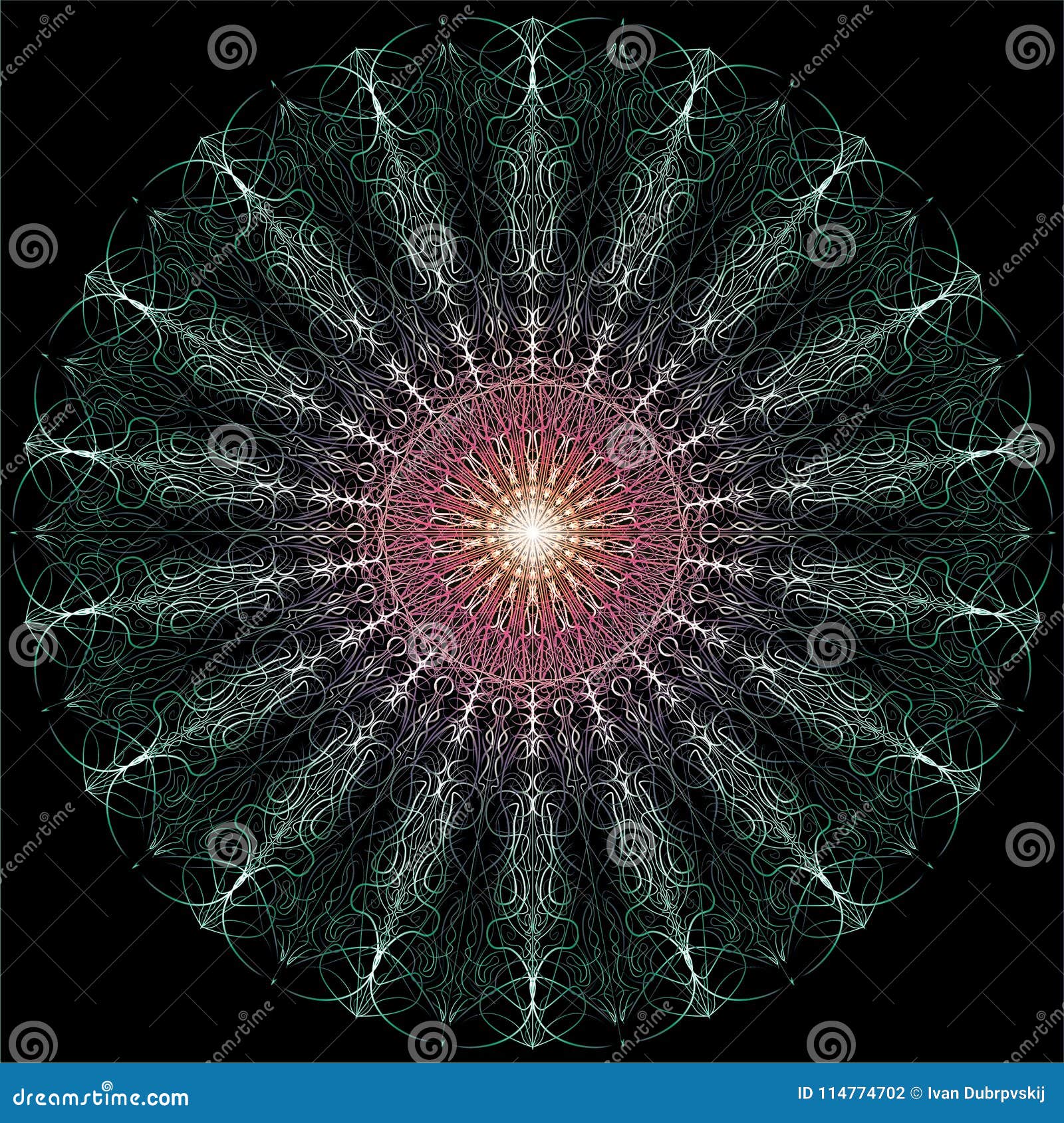 Linear Mandala, Magic Pattern, Complex Pattern Stock Illustration ...
