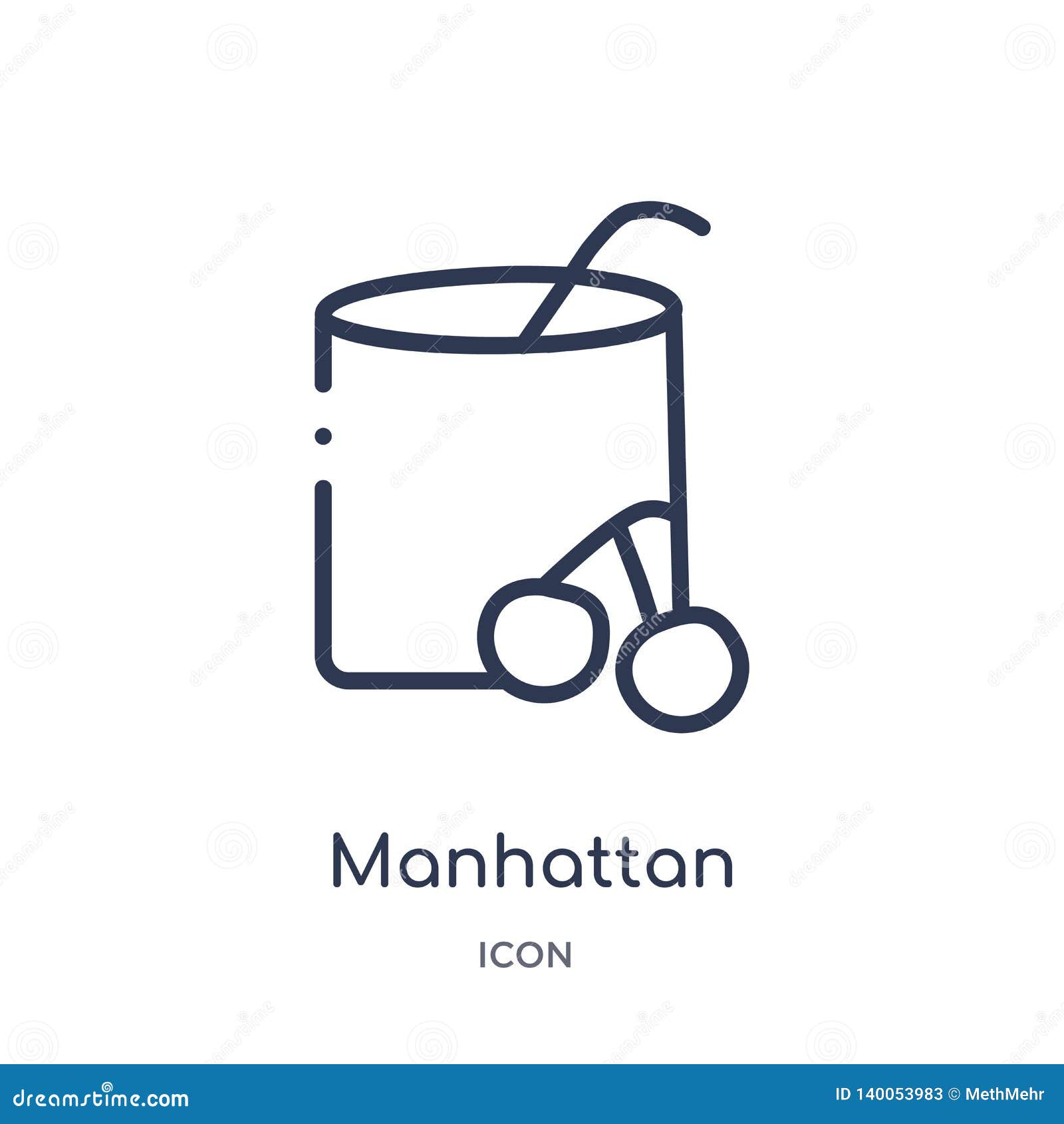 Linear Manhattan Icon from Drinks Outline Collection. Thin Line ...