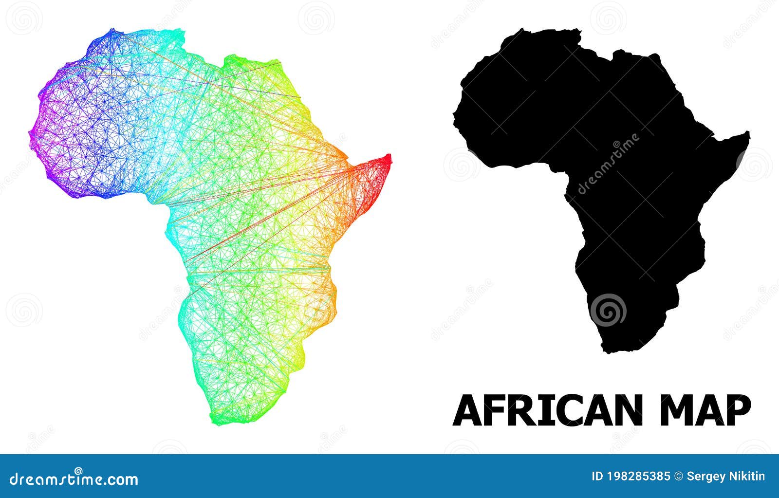 Linear Map of Africa with Spectral Gradient Stock Vector - Illustration ...