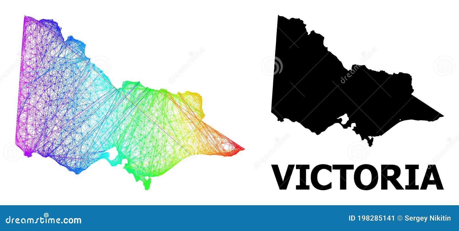 Linear Map of Australian Victoria with Spectrum Gradient Stock Vector ...