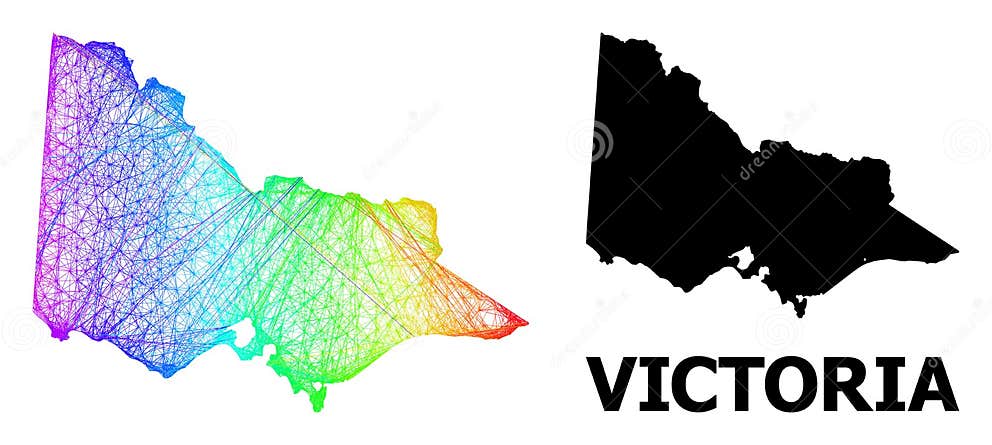 Linear Map of Australian Victoria with Spectrum Gradient Stock Vector ...