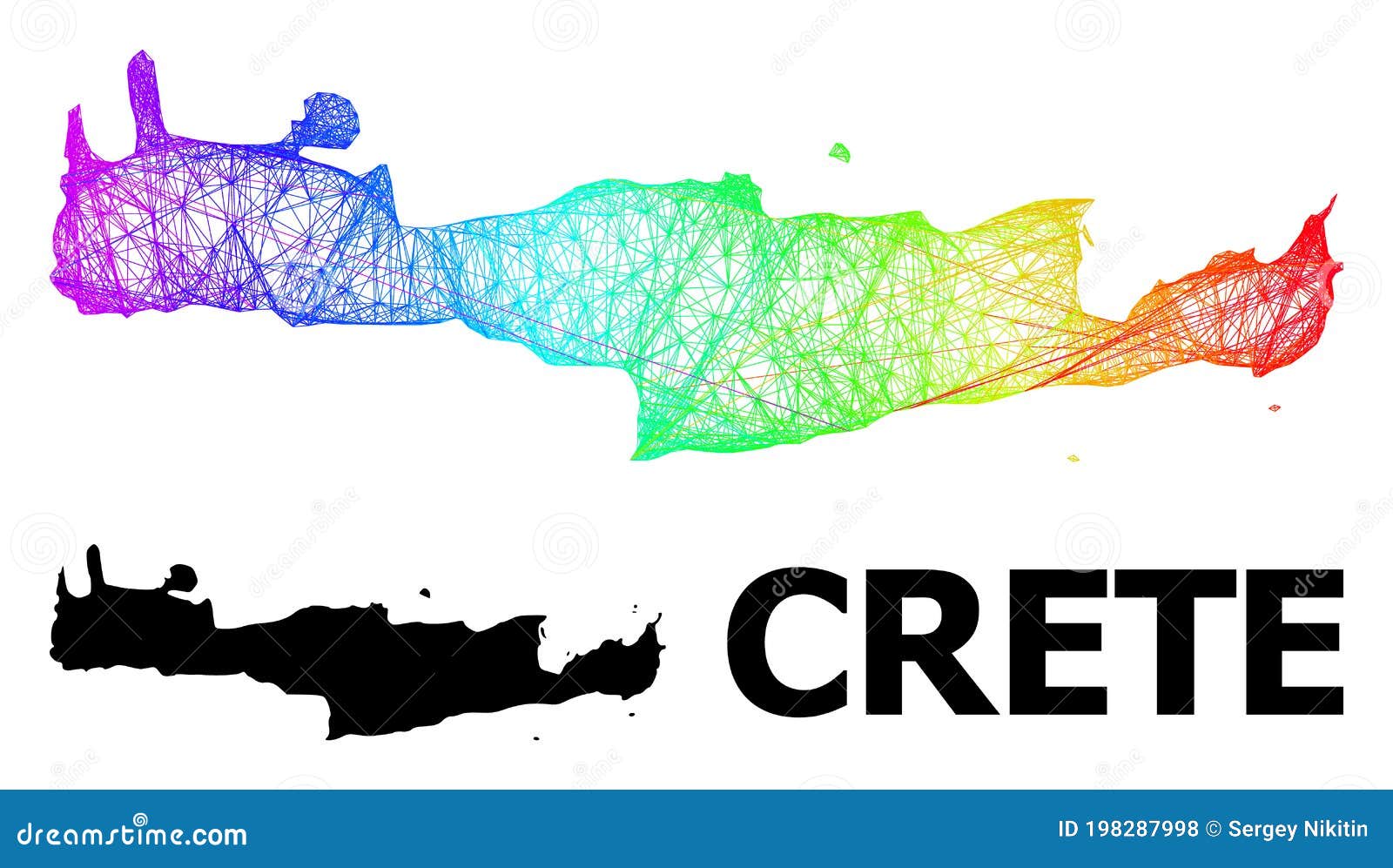 Crete Abstract Art Color Drawing. Crete Sketch Vector Illustration ...