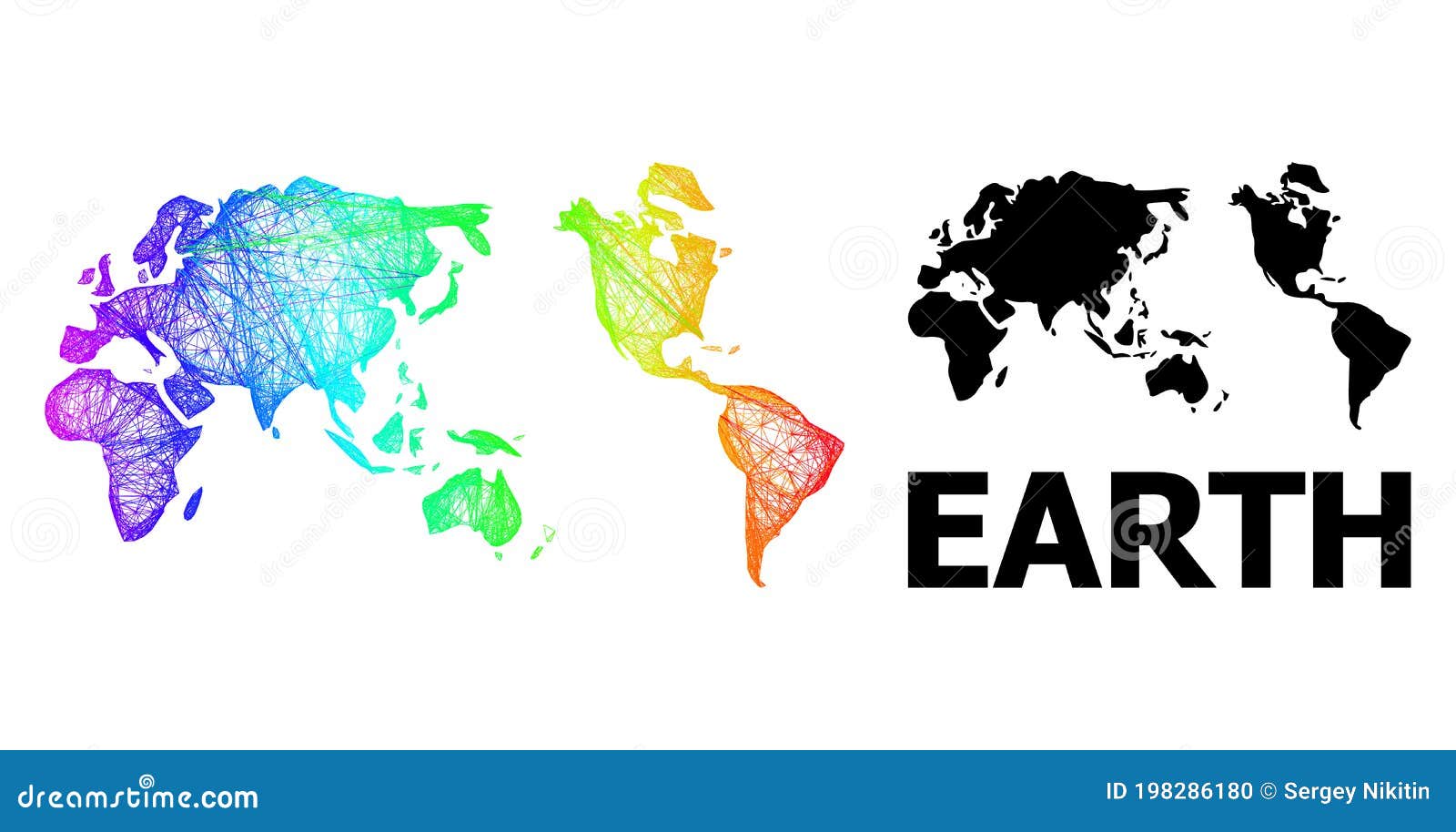 Linear Map of Earth with Spectral Gradient Stock Vector - Illustration ...