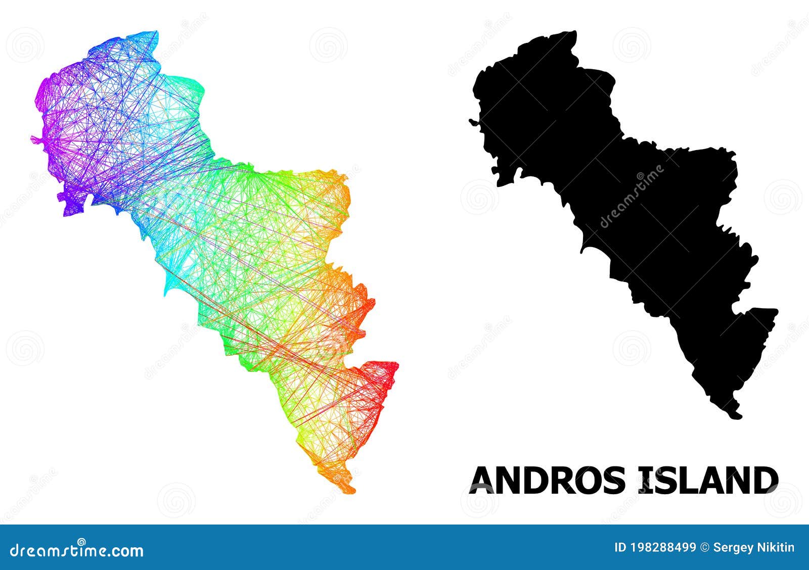 Andros Island Map - Cdr Format Vector Illustration | CartoonDealer.com ...