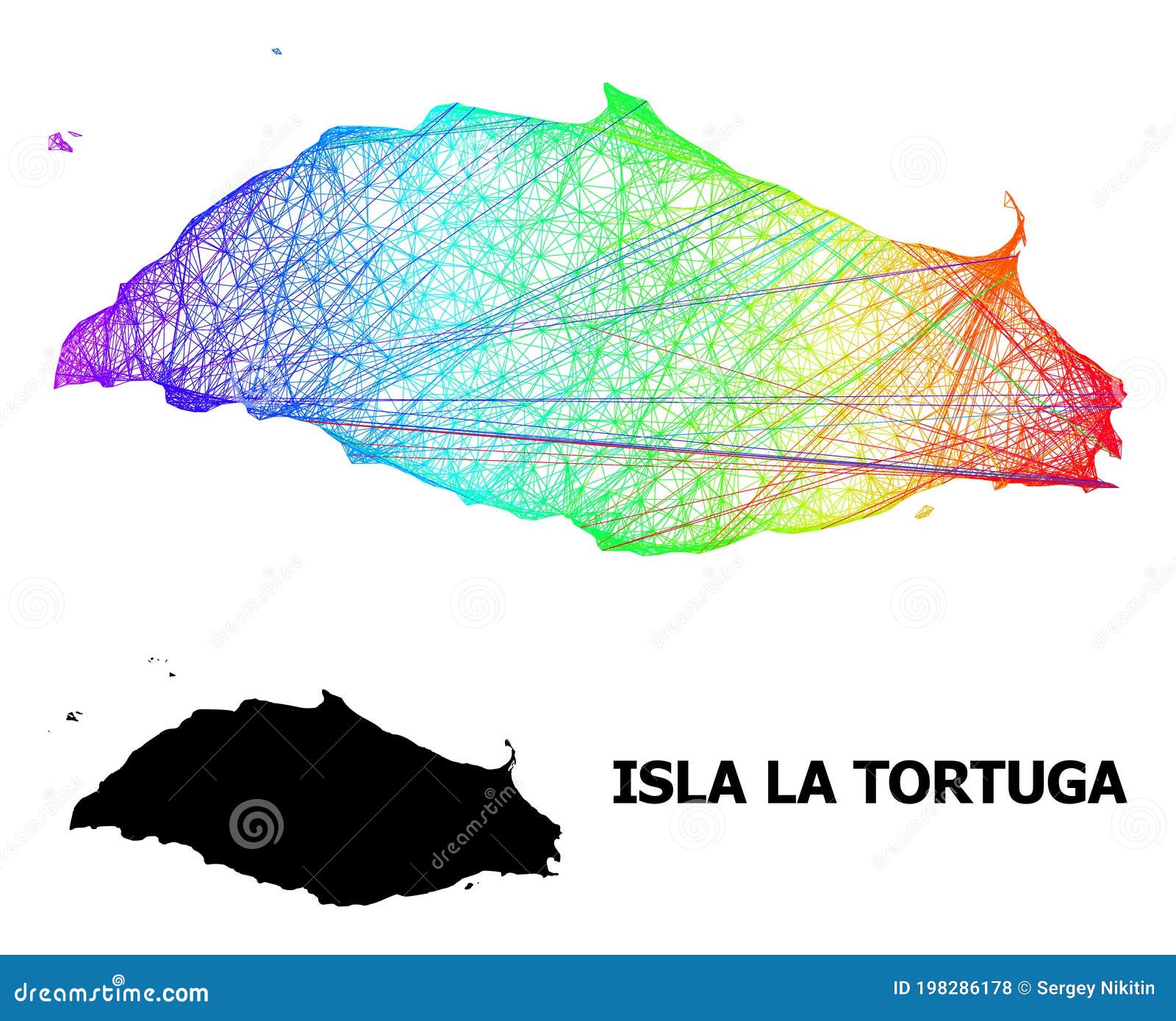 Linear Map Of Isla La Tortuga With Spectrum Gradient Vector ...