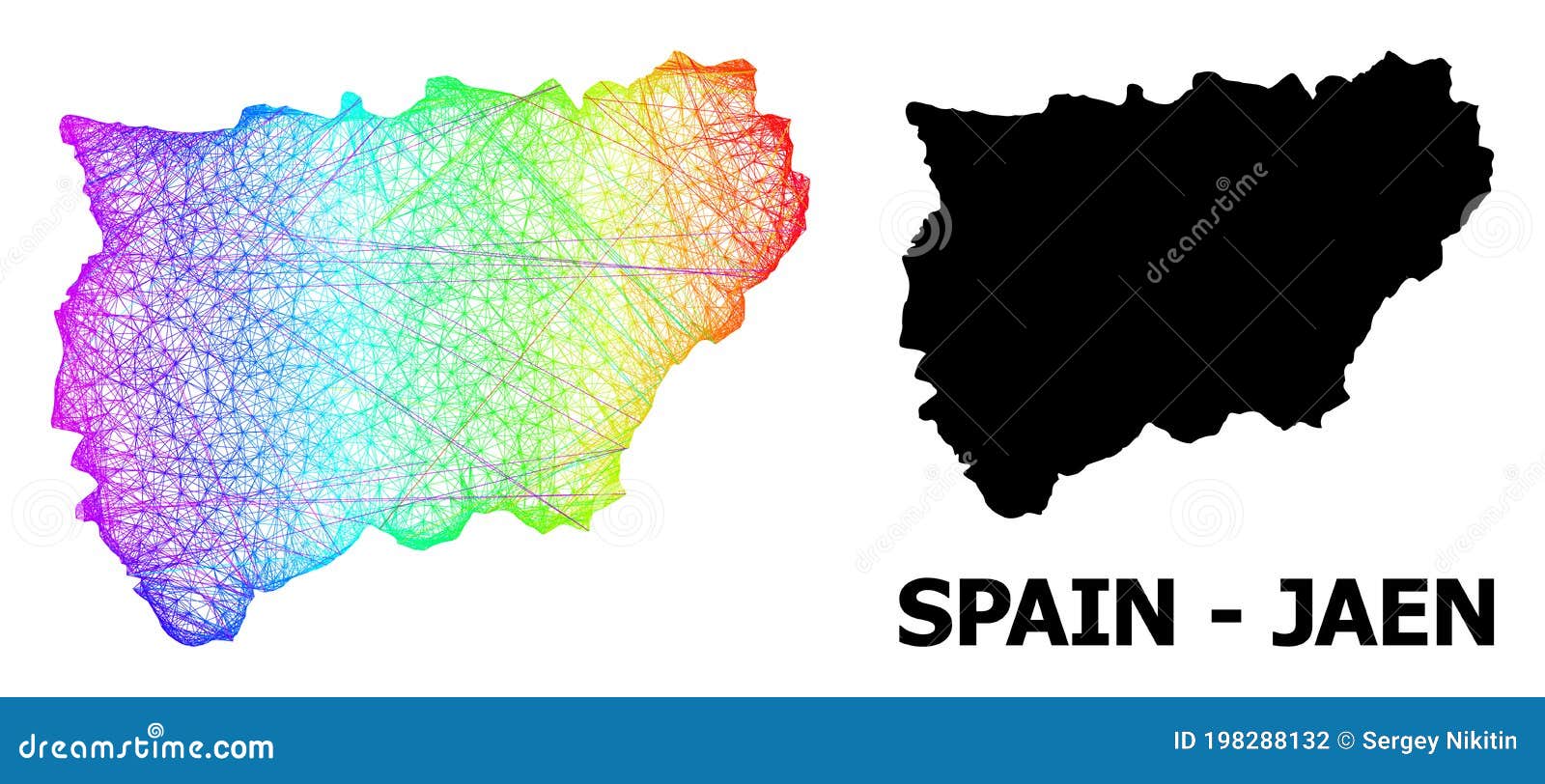 Linear Map of Jaen Spanish Province with Spectrum Gradient Stock Vector ...