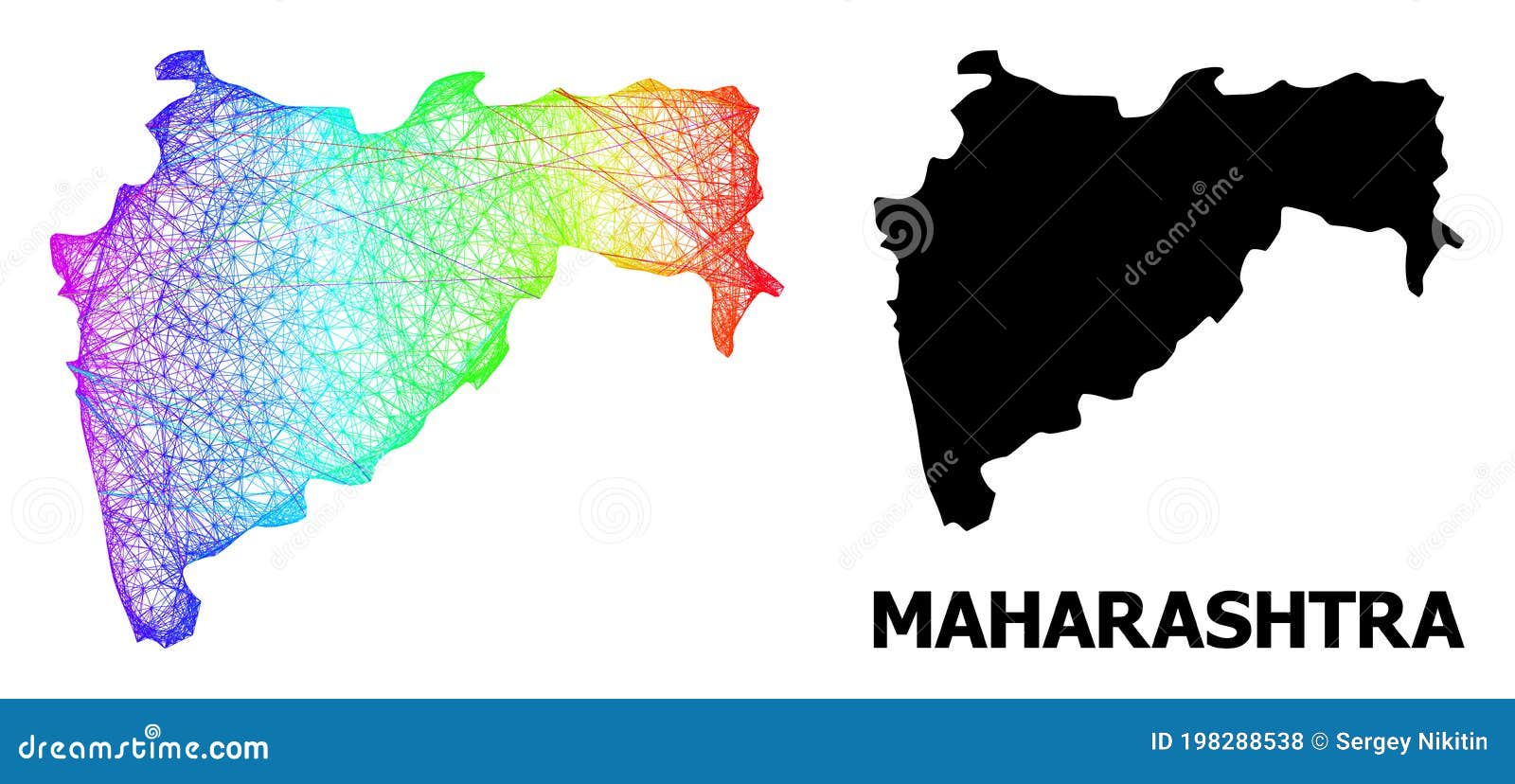 Linear Map of Maharashtra State with Spectral Gradient Stock Vector ...